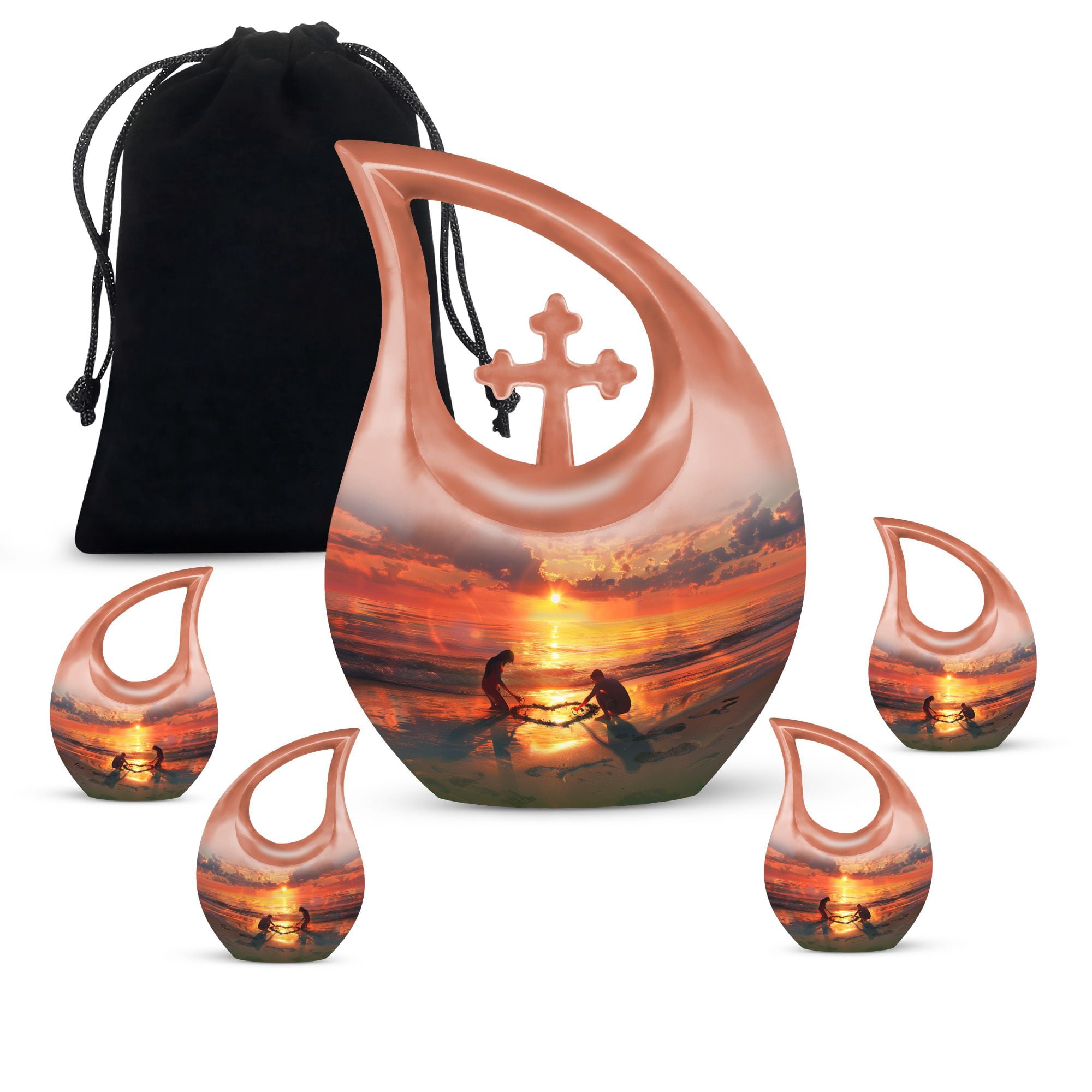 Sunset Heart Creation Urn - Decorative Urns For Human Ashes - Urns For ...
