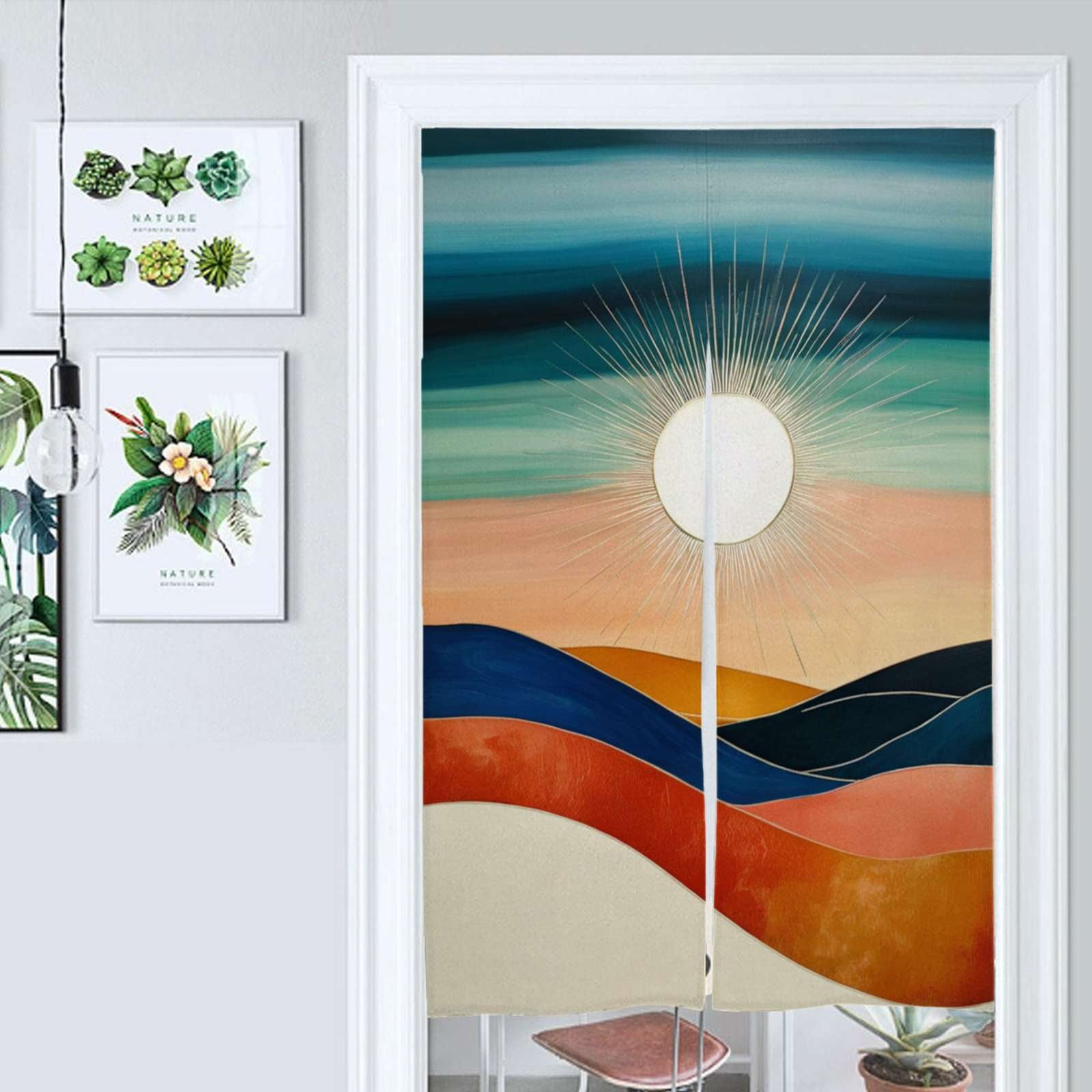 Sunset Horizon Layers Door Curtain Nordic Living Room DoorCurtain Porch ...
