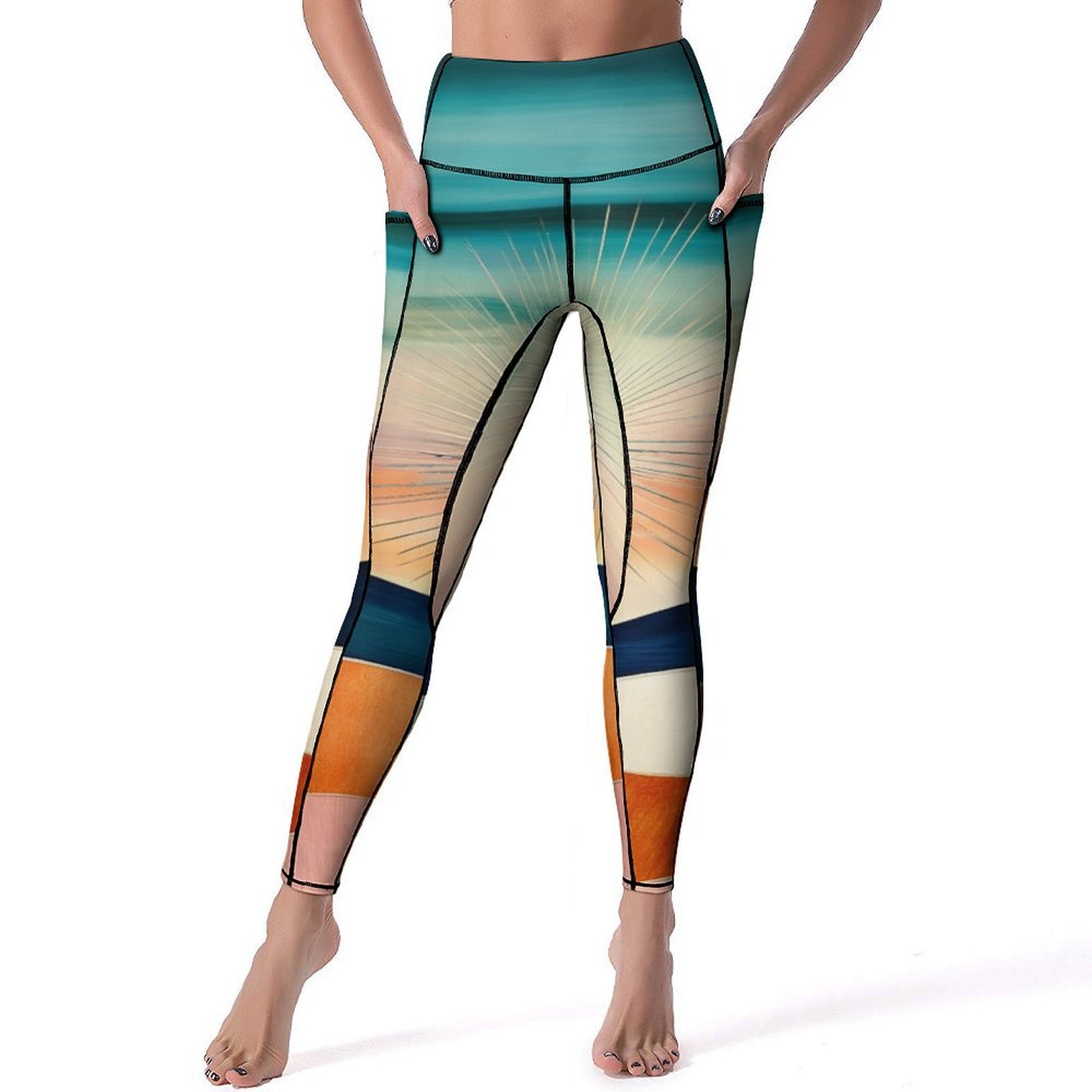 Sunset Horizon Layers Leggings Gym Wear Gym Sportswear Woman Tight ...