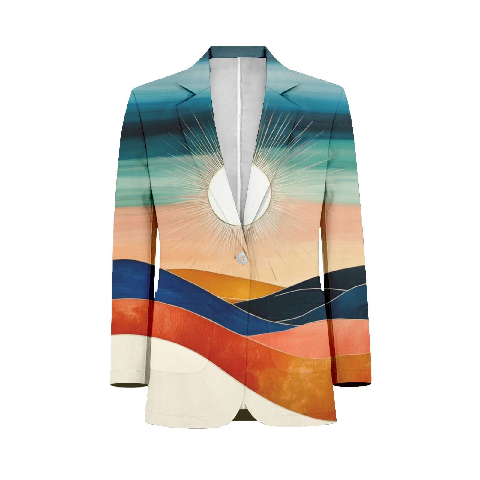 Sunset Horizon Layers Mens Suits Shawl Collar Slim Fit Suit Mens Groom ...