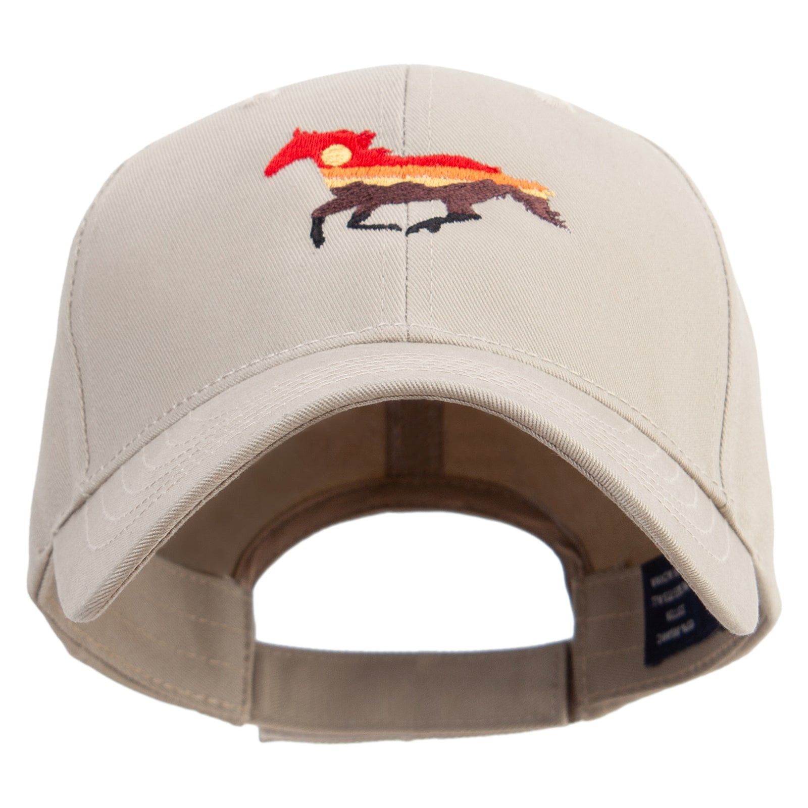 Sunset Horse Embroidered Low Profile Organic Cotton Cap - Khaki OSFM ...
