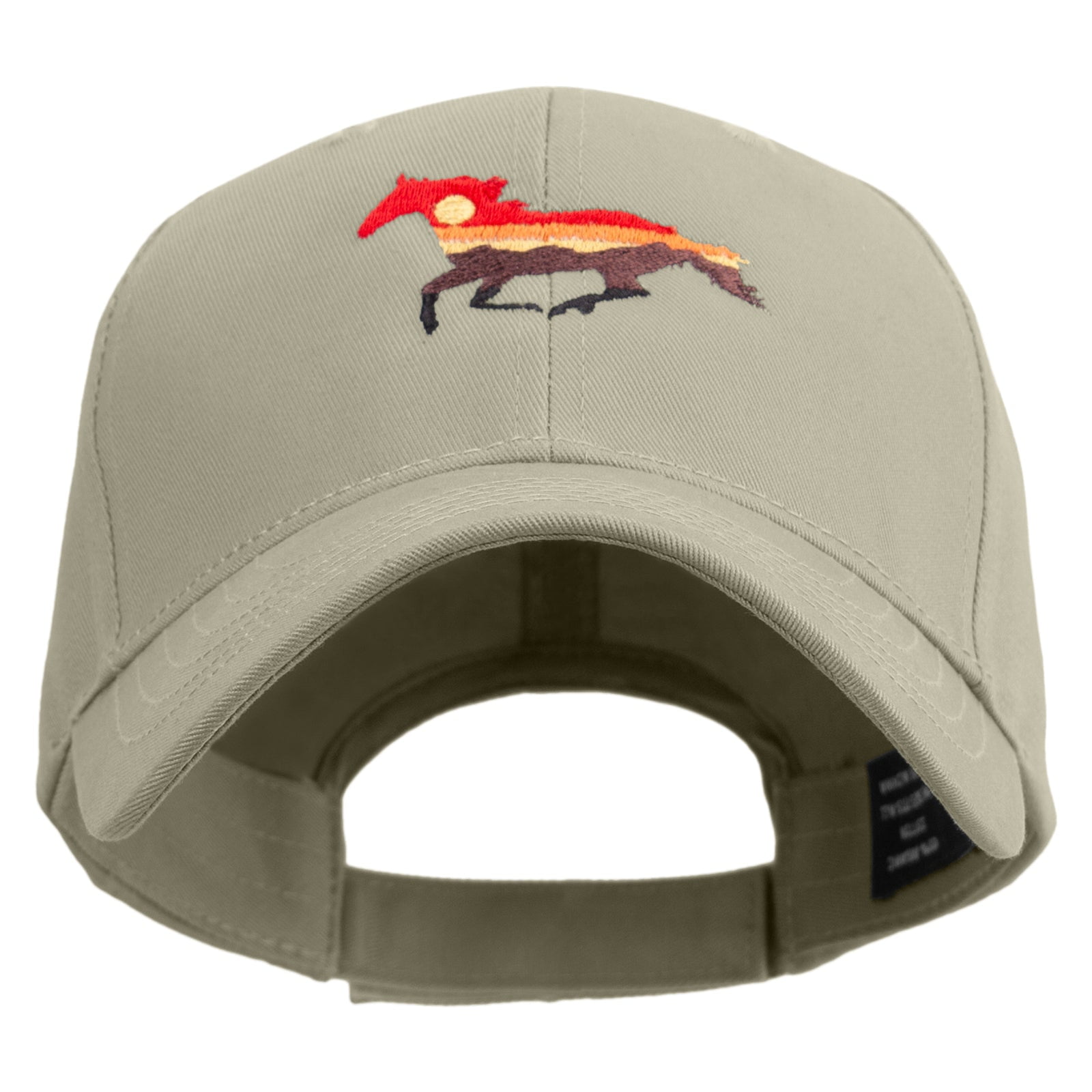 Sunset Horse Embroidered Low Profile Organic Cotton Cap - Olive OSFM ...