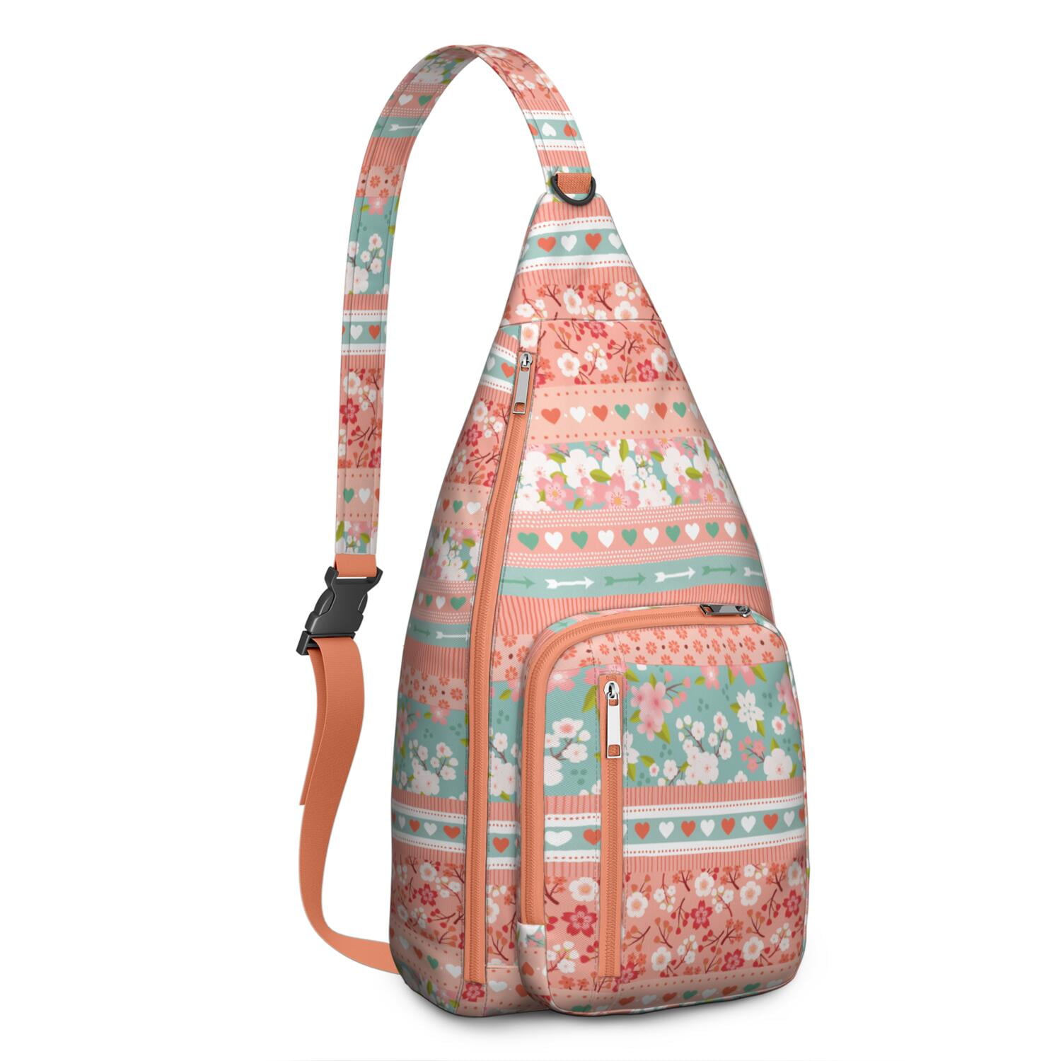 Sunset Hues Boho Style Backpack, Sling Crossbody Design with Dual ...