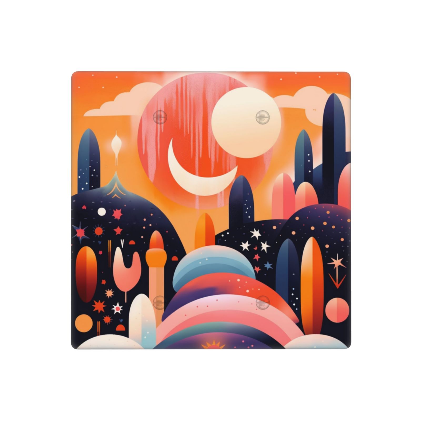 Sunset Illustration Switch Cover Decorative Wall Plate / 2-Gang Blank ...