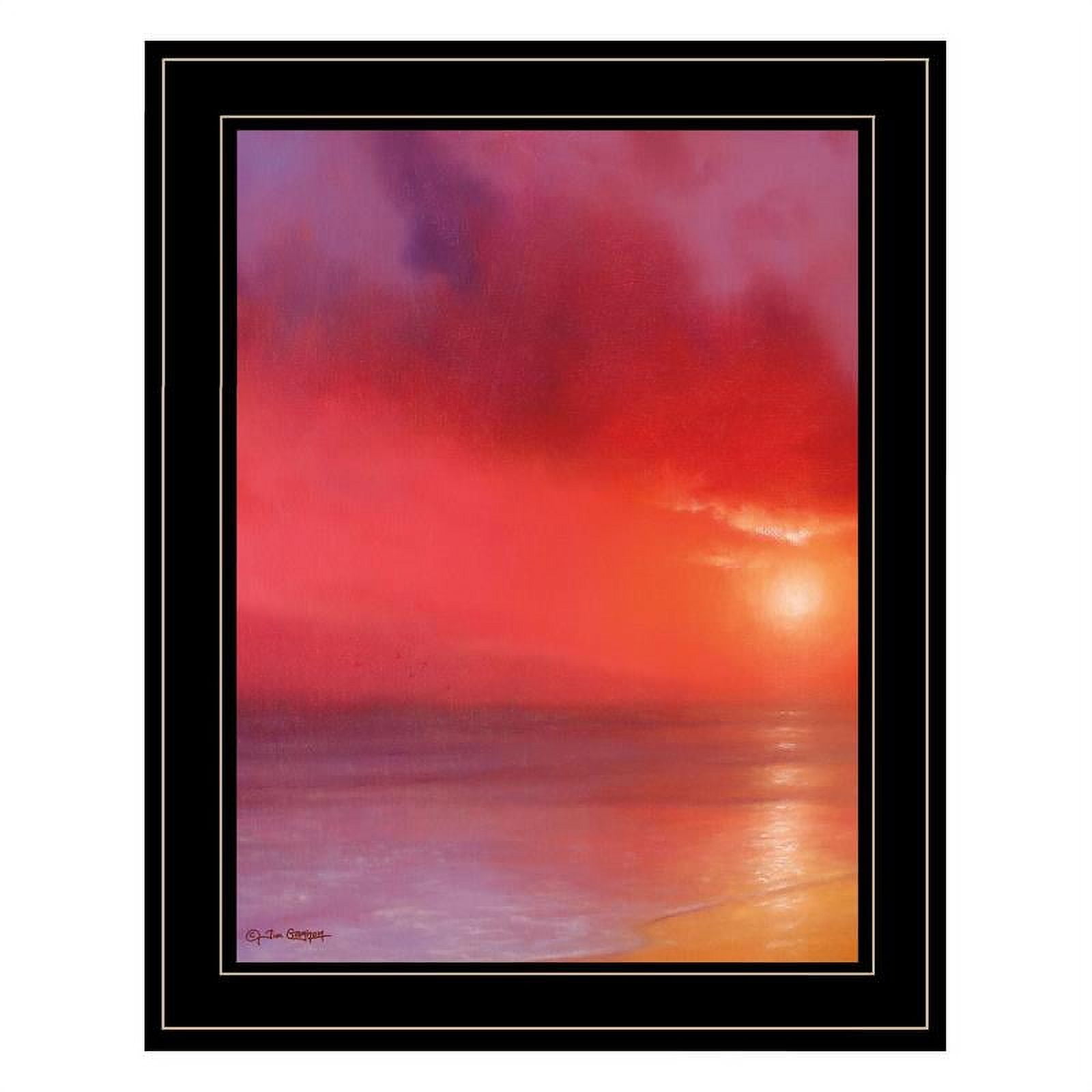 Sunset In Red by Tim Gagnon Framed Print Wall Art Wood Multi-Color ...