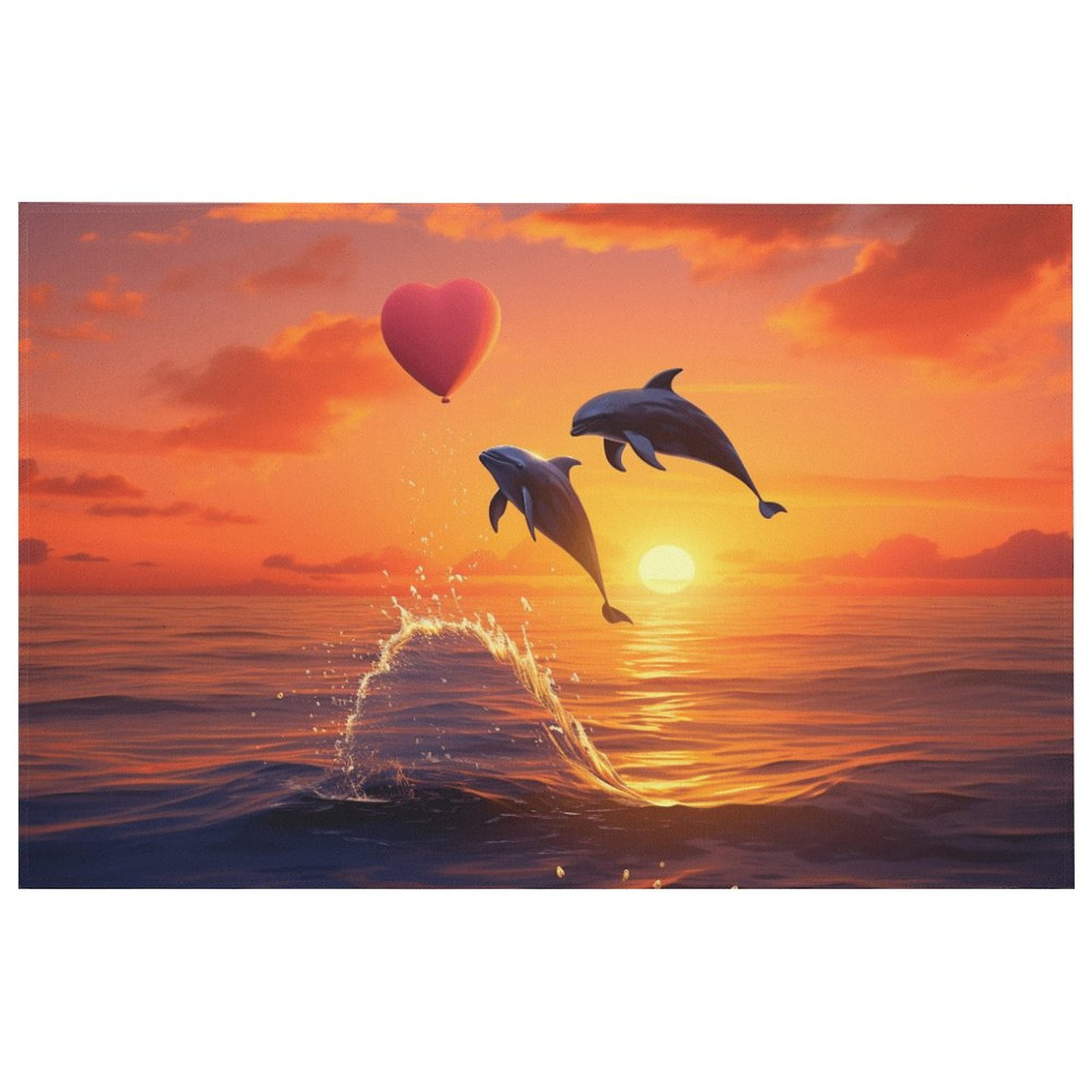 Sunset Jumping Dolphin Rug - for Living Room, Bedroom, And Dining Room ...