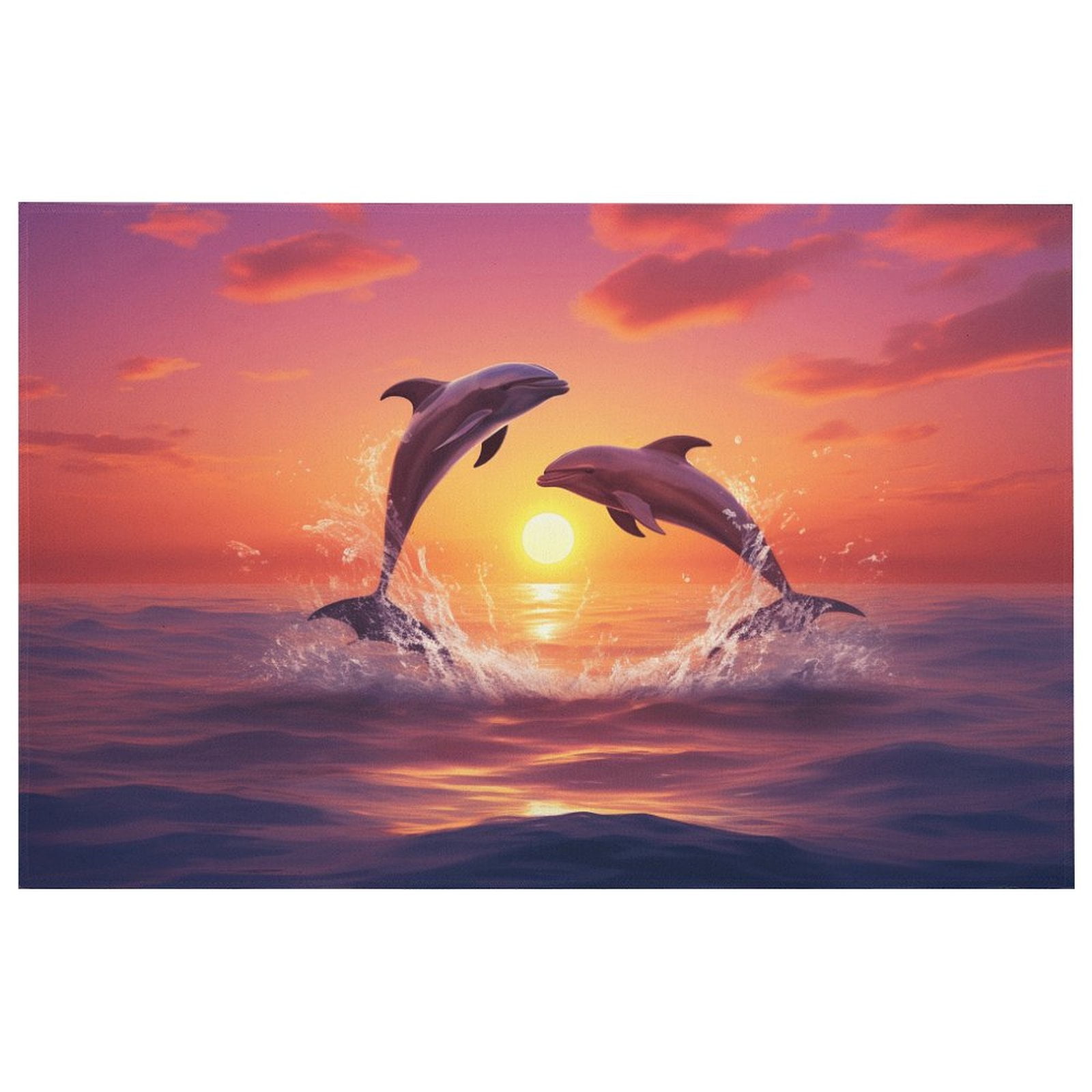 Sunset Jumping Dolphin Rug - for Living Room, Bedroom, And Dining Room ...