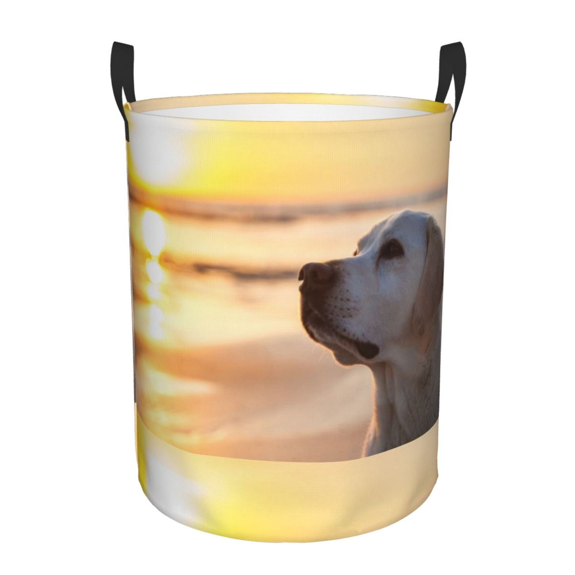 Sunset-Labrador-Retriever-Muzzle Circular Laundry Basket (With Handle ...