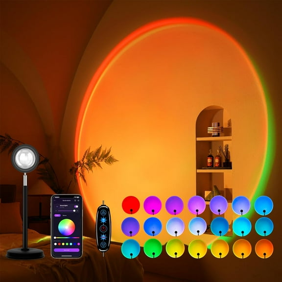 Sunset Lamp Projection Light – 21 Colors, 180° Rotation LED Projector ...