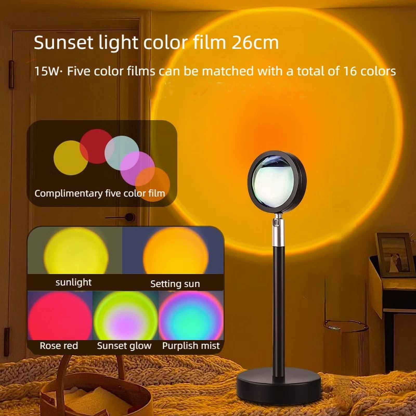 Sunset Lamp Projection Led Lights with Remote Control, 16 Colors 360 ...