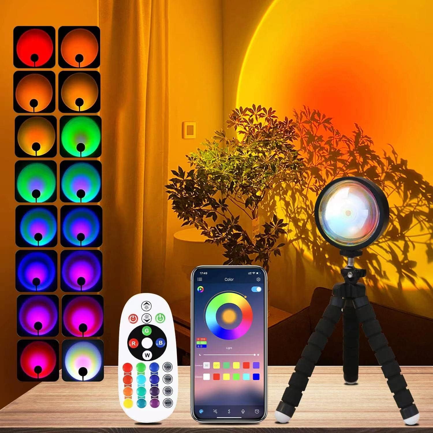 Sunset Lamp Projector Led Lights for Bedroom Night Light RGB Lights Sun ...