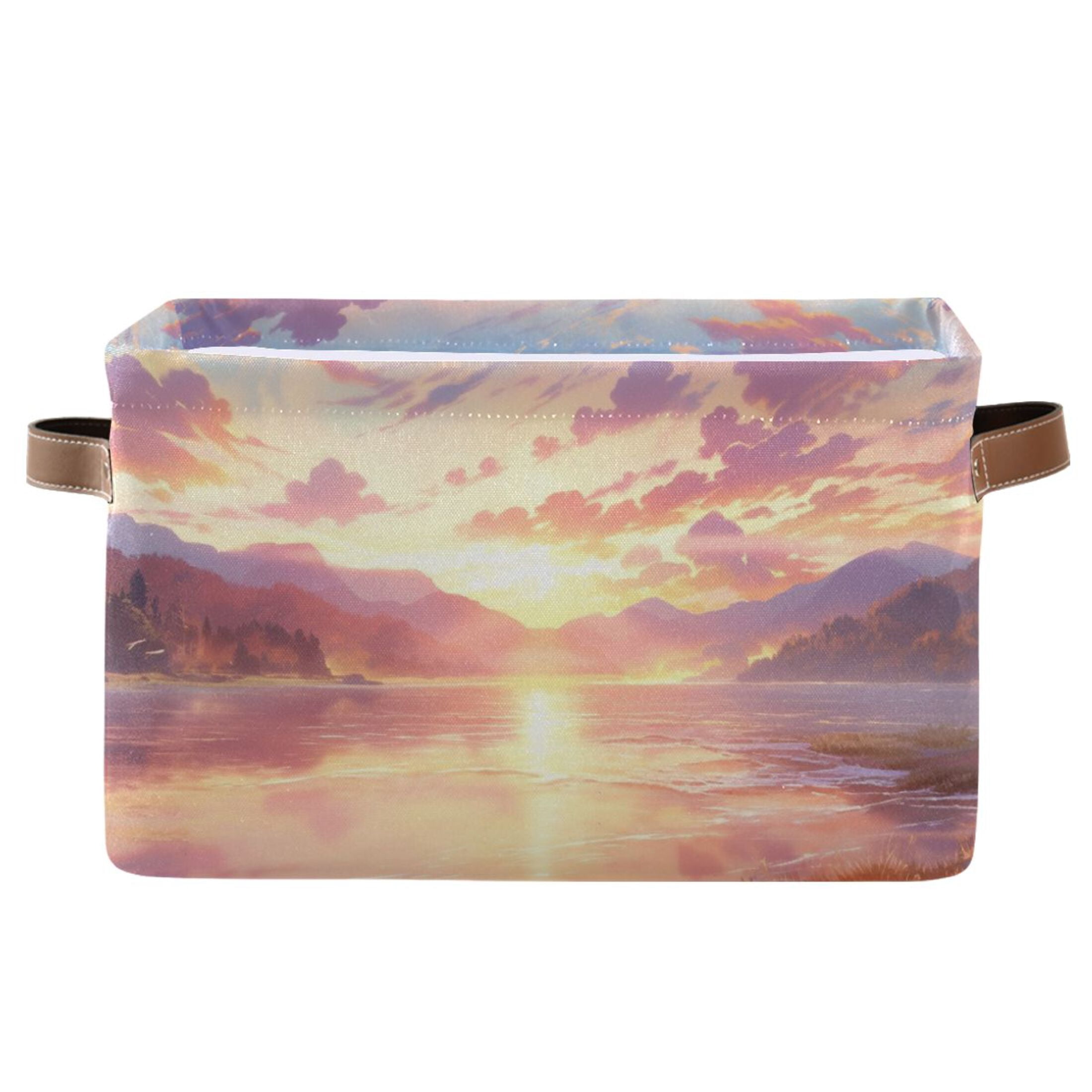 Sunset Landscape Clouds Storage Basket Large Bin Laundry Boxes Toys ...