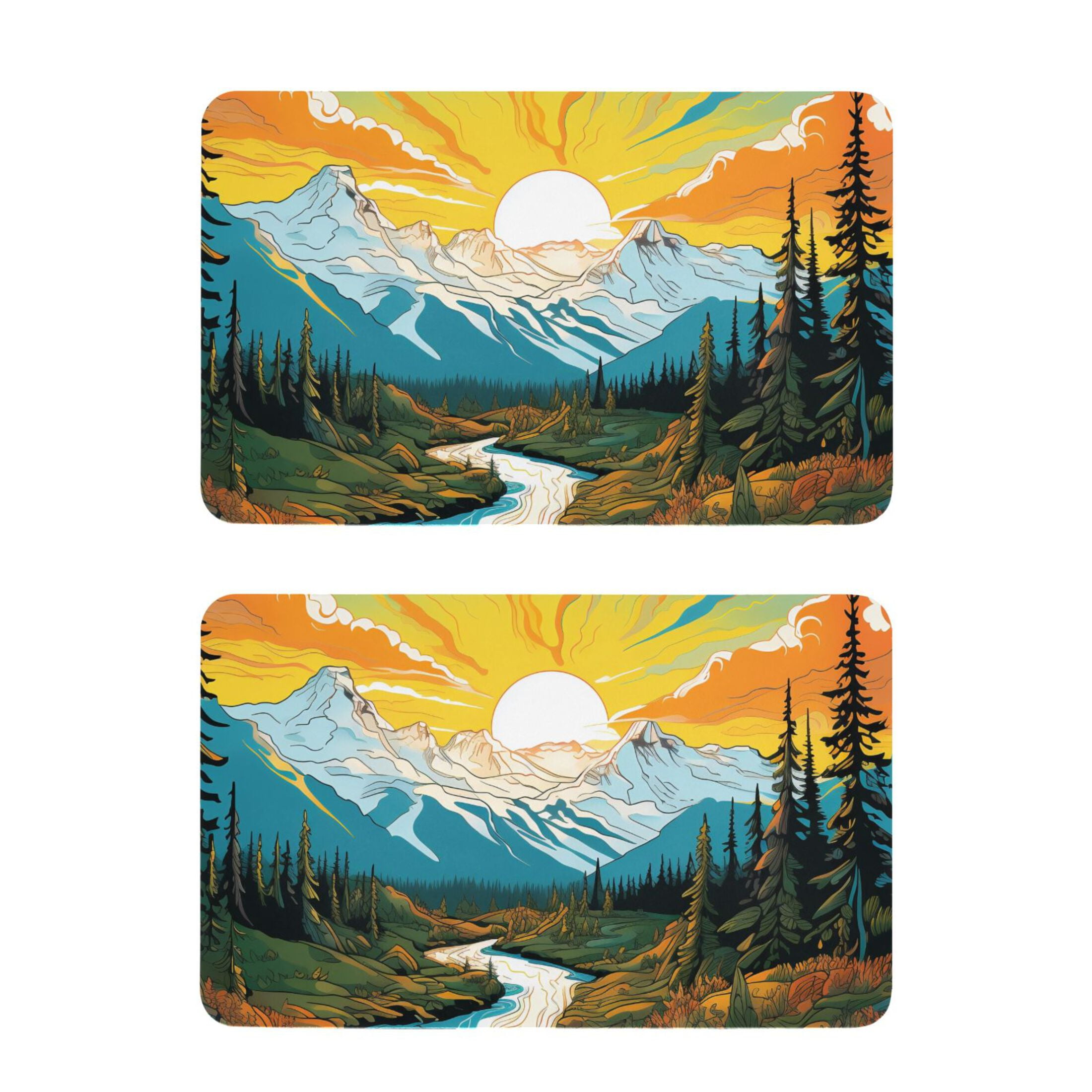 Sunset Landscape Fridge Magnetic Sticker Refrigerator Magnets Kitchen ...