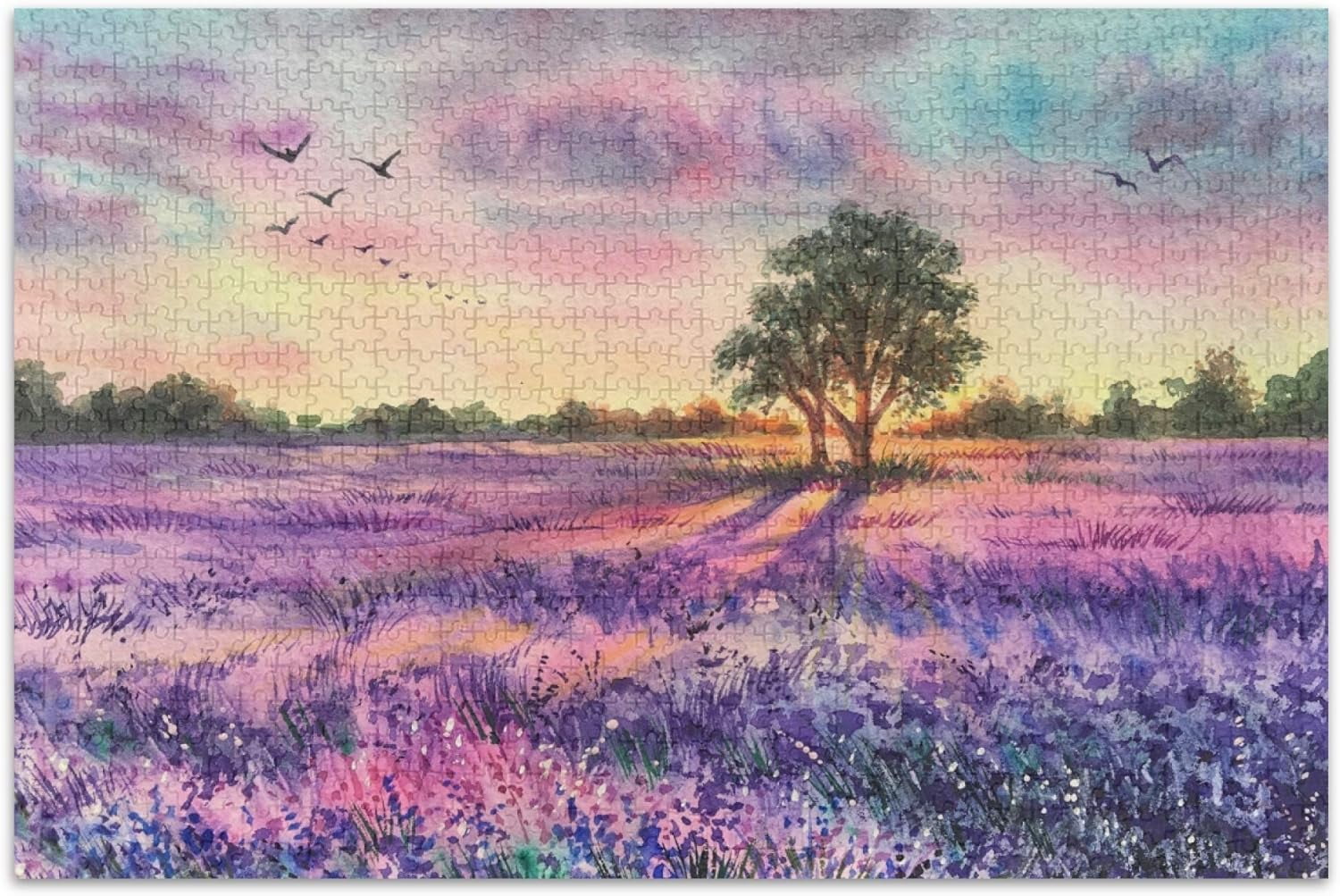 Sunset Lavender Field Violet Jigsaw Puzzle 500 Pieces for Adults Teens ...