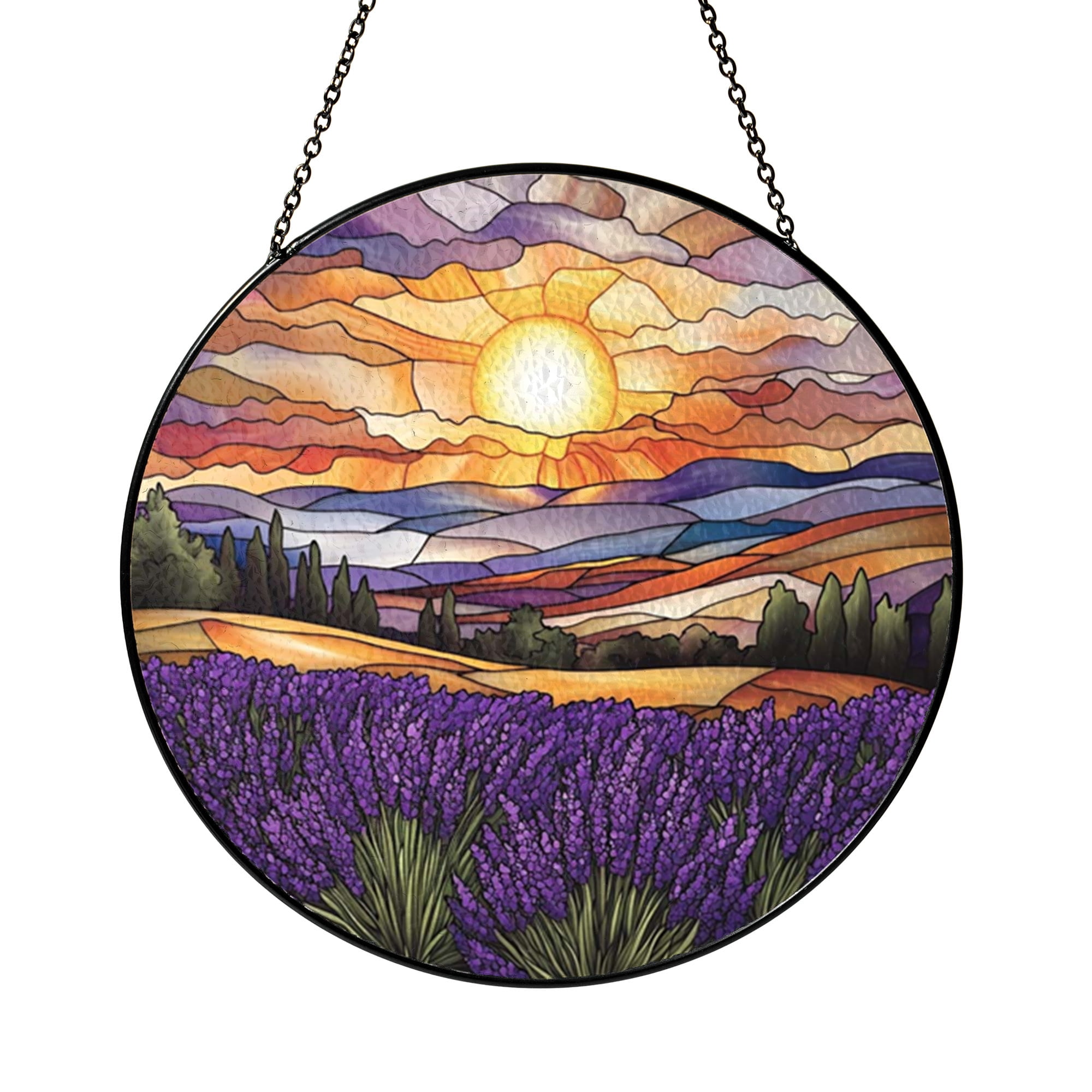 Sunset Lavender Landscape Suncatcher – Window Decor - Walmart.com