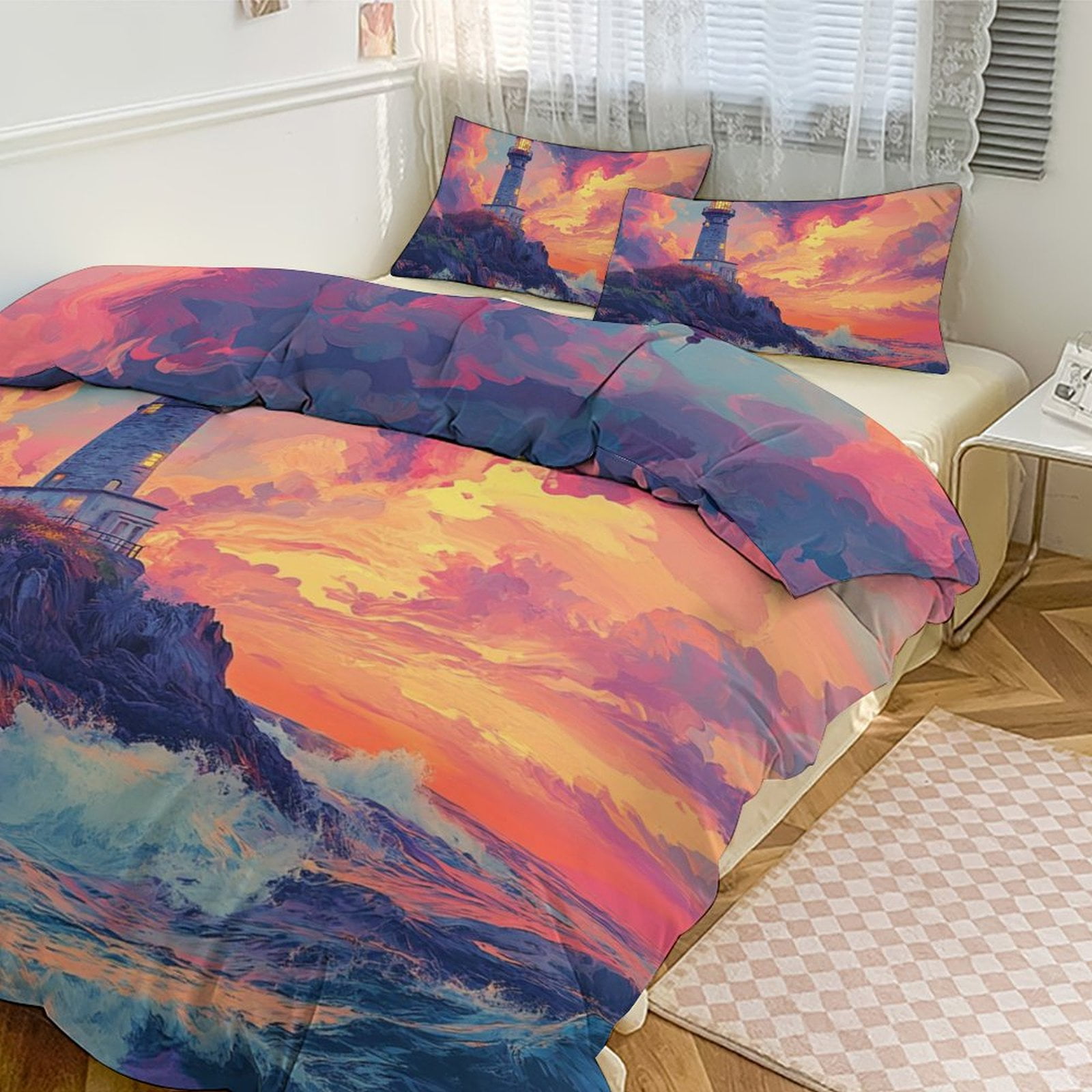 Sunset Lighthouse Bedding Set with Zipper Closure for Girls & Boys - Walmart.com