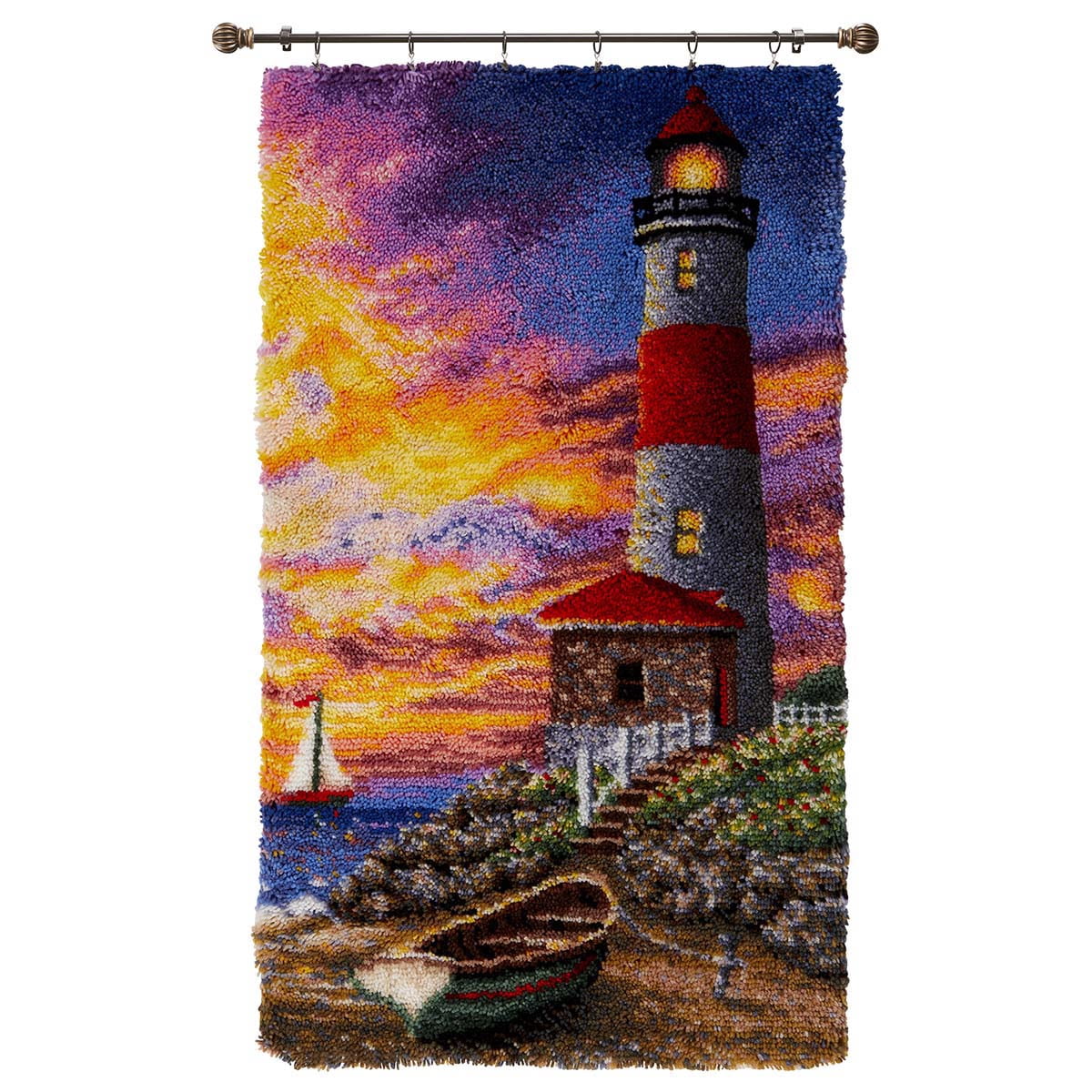 Sunset Lighthouse Kit & Hanger Latch Hook Kit - Walmart.com