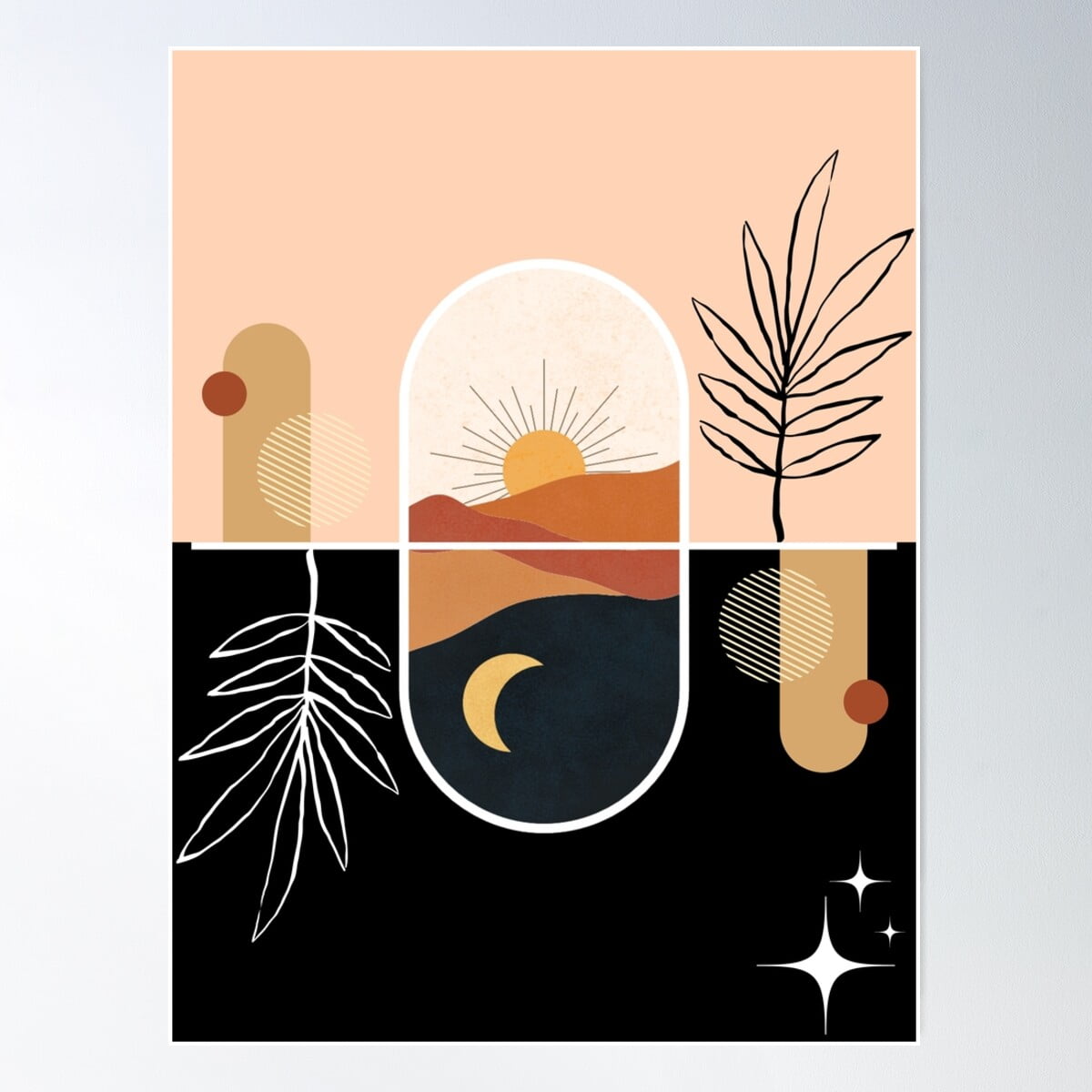 Sunset Mirage, Boho Daydream Poster Wall Art, Modern Wall Decor For ...