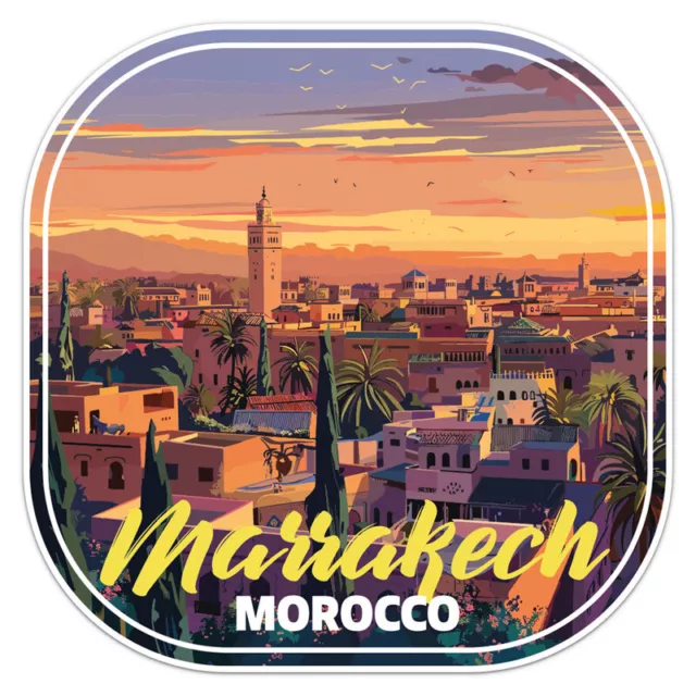 Sunset Morocco Marrakech City Sticker Phone Decal Water Bottle Stickers ...