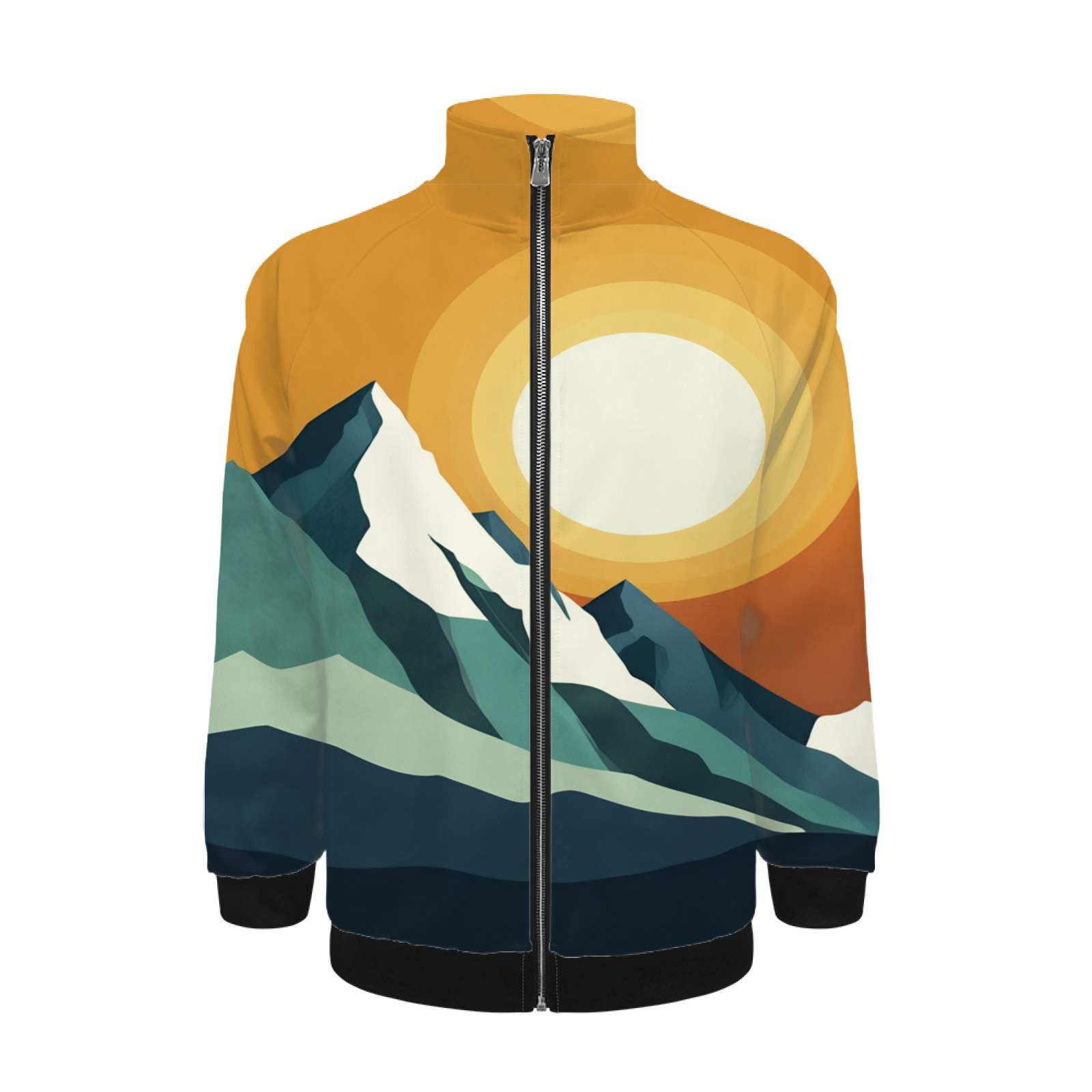 Sunset Mountain Peaks Art Print Jacket Men's Street Cool Long Sleeves ...