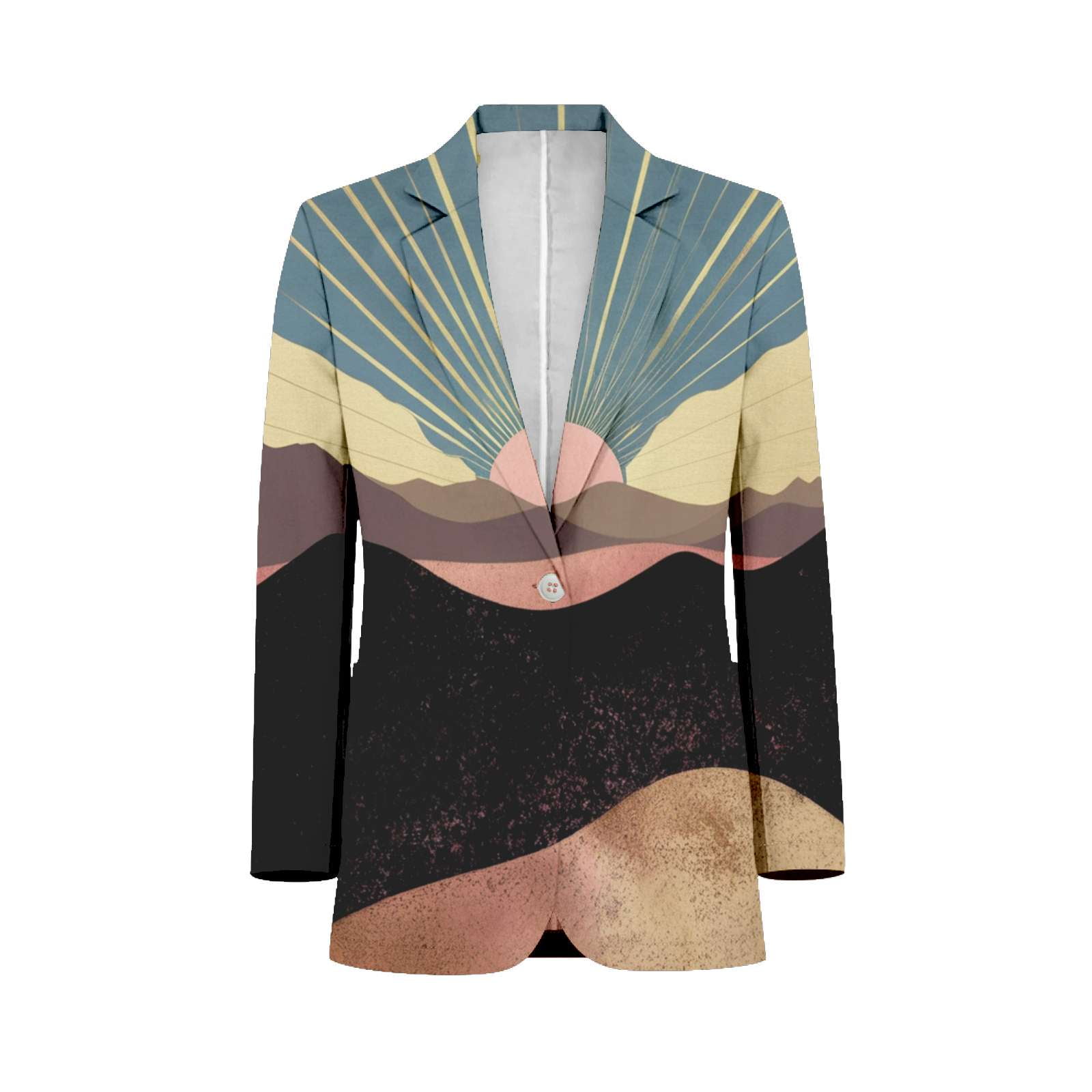 Sunset Mountain Reflection Art Customized Men's Suits full man Shawl ...