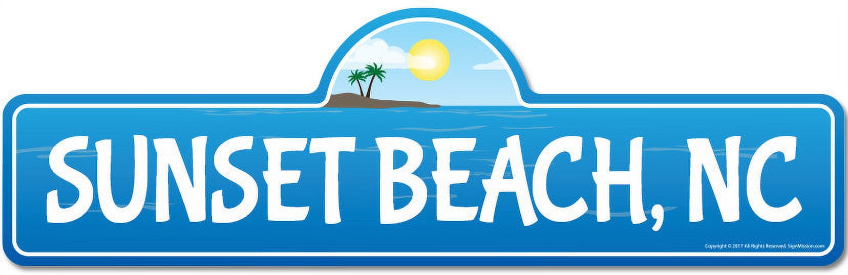 Sunset NC North Carolina Beach Street Sign | Indoor/Outdoor | Surfer ...