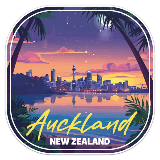 Sunset New Zealand Auckland City Sticker Phone Decal Water Bottle ...