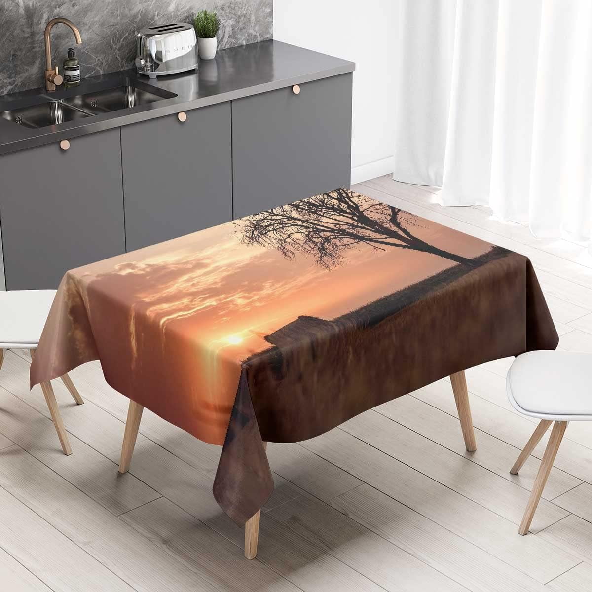 Sunset Night Scenery Pastel Table Cloths for Parties Farmhouse Kitchen ...