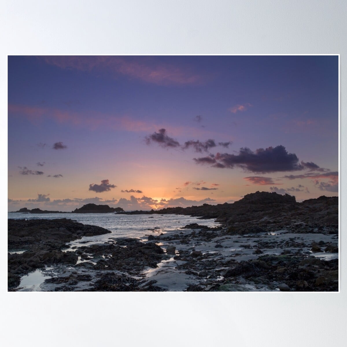 Sunset On Guernsey Poster Wall Art, Modern Wall Decor For Living Room ...