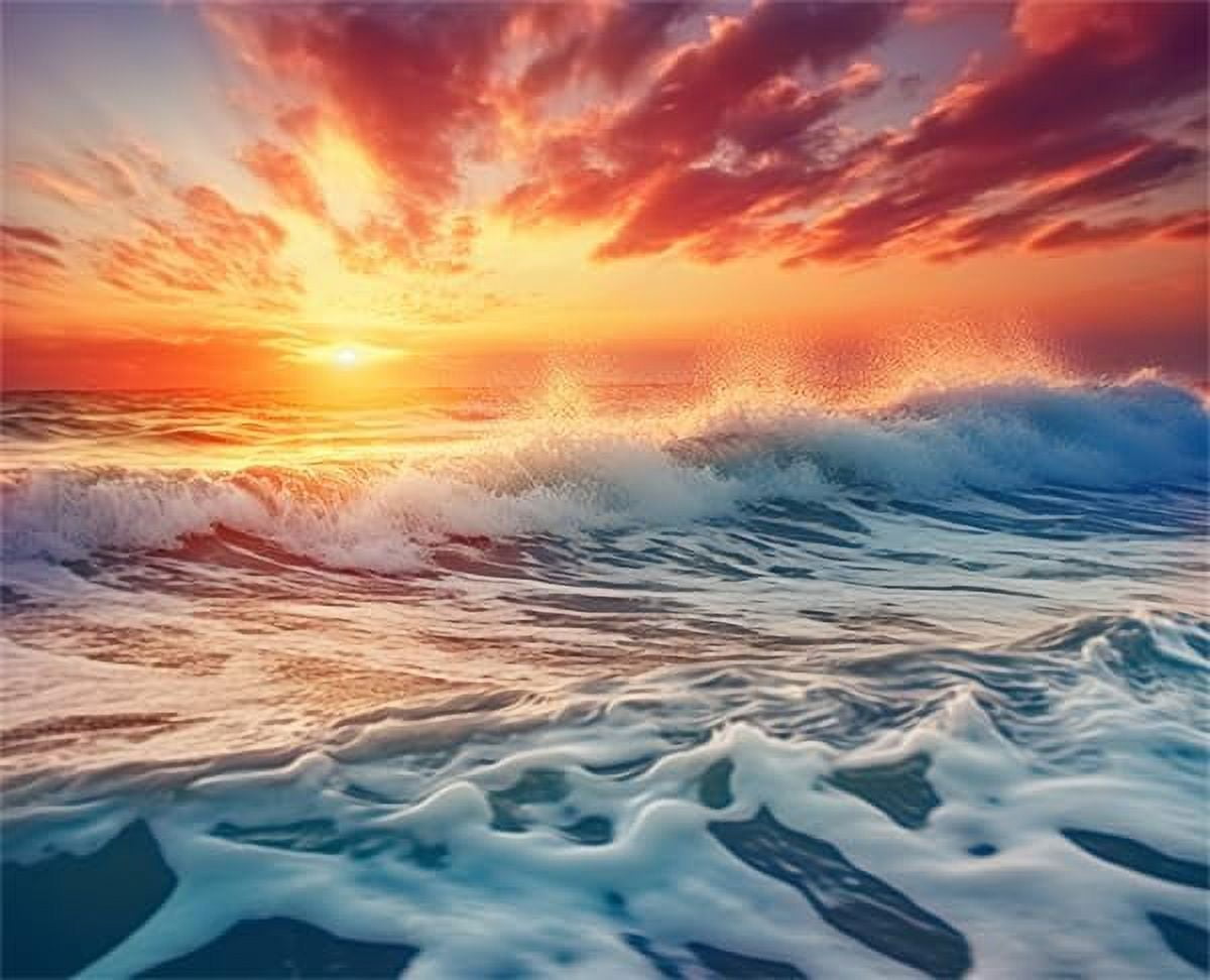 Sunset On The Ocean Wave Formation Puzzle Jigsaw Puzzles 500 Pieces for ...
