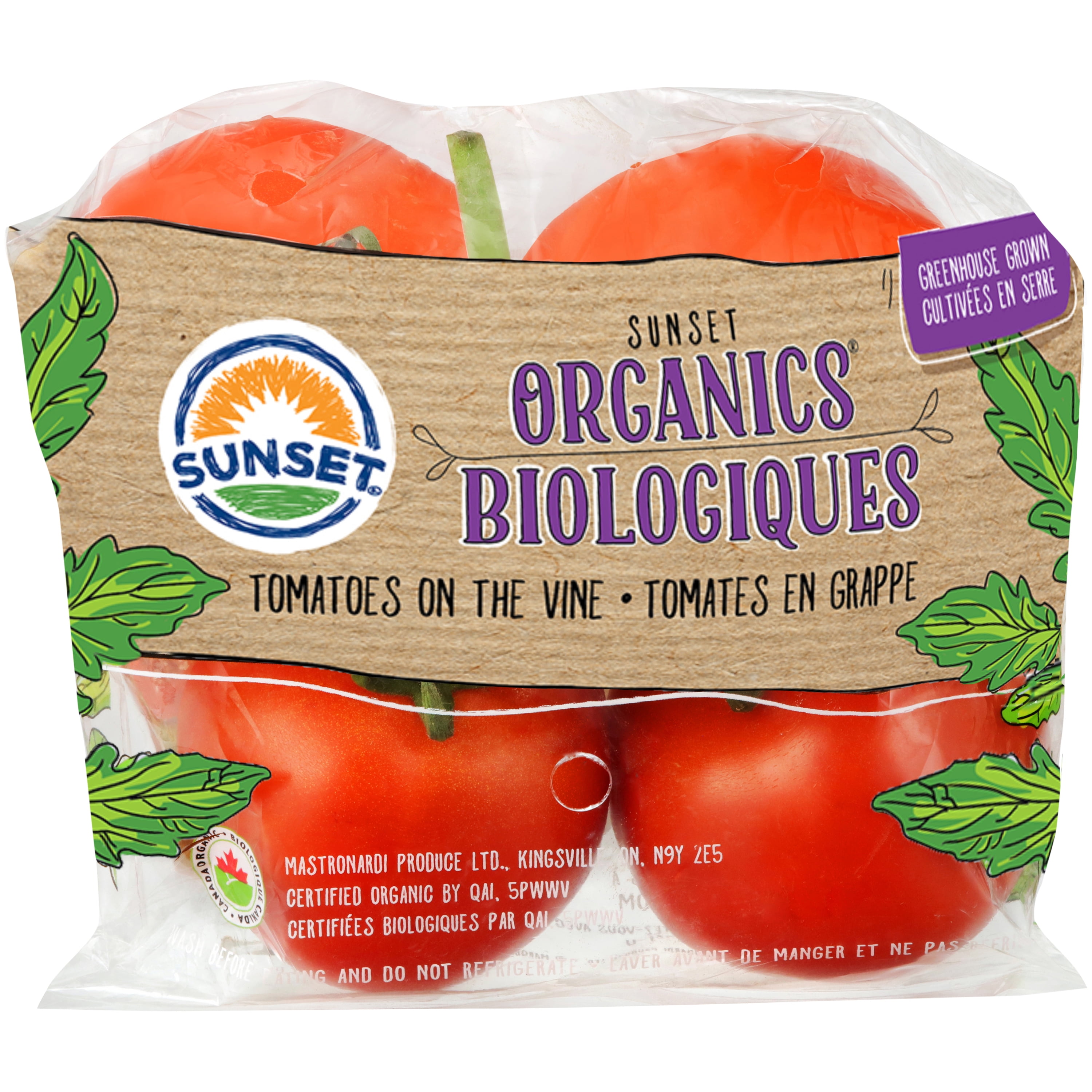 Sunset Organic Tomatoes on-The-Vine, 1lb Package, Fresh - Walmart.com