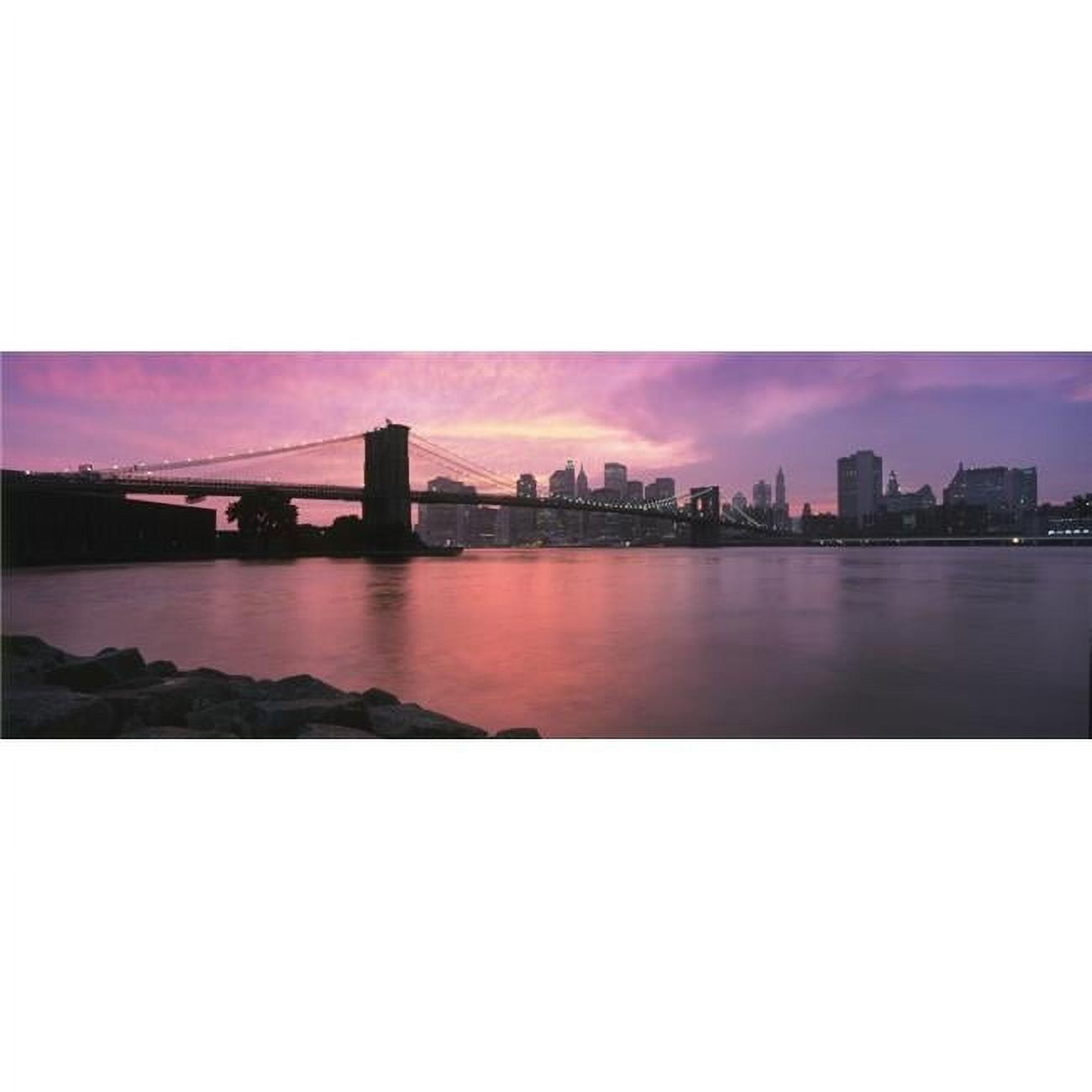 Sunset Over Lower Manhattan & Brooklyn Bridge Poster Print, 44 x 15 ...