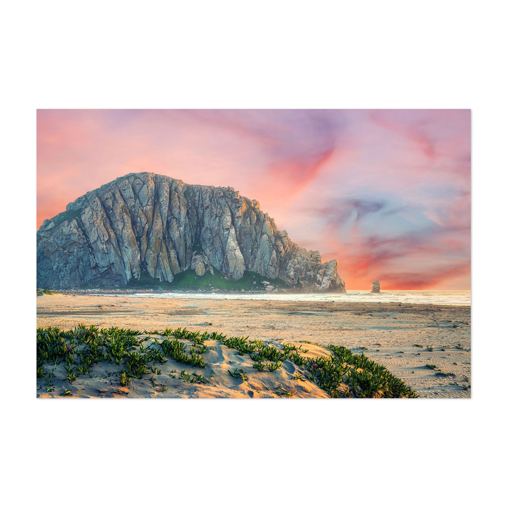 Sunset Over Morro Rock - Morro Bay California Photography Beach Coastal ...