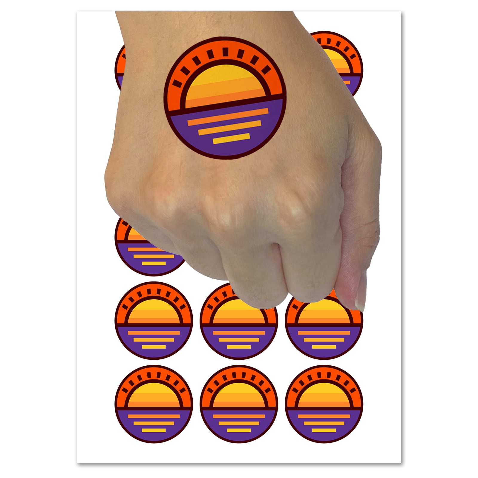 Sunset Over Water Water Resistant Temporary Tattoo Set Fake Body Art ...