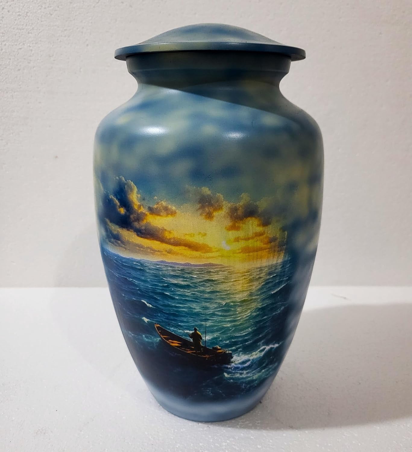 Sunset Over an Ocean Urn for Human Ashes for Adult, Memorial Ashes Urn ...