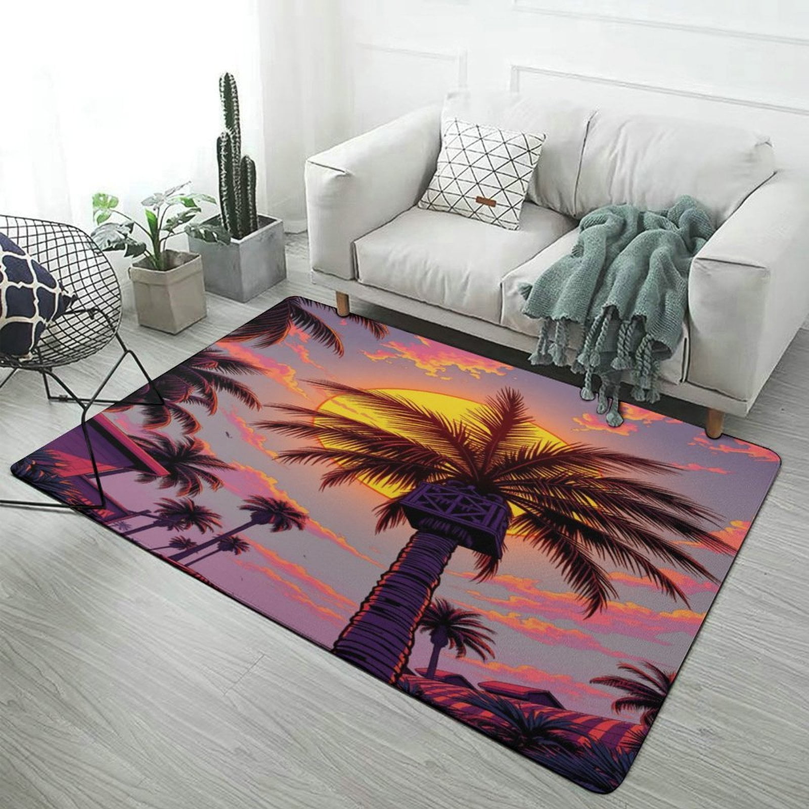 Sunset Palm Carpet Large Size Living Room American Style Rugs Ration ...