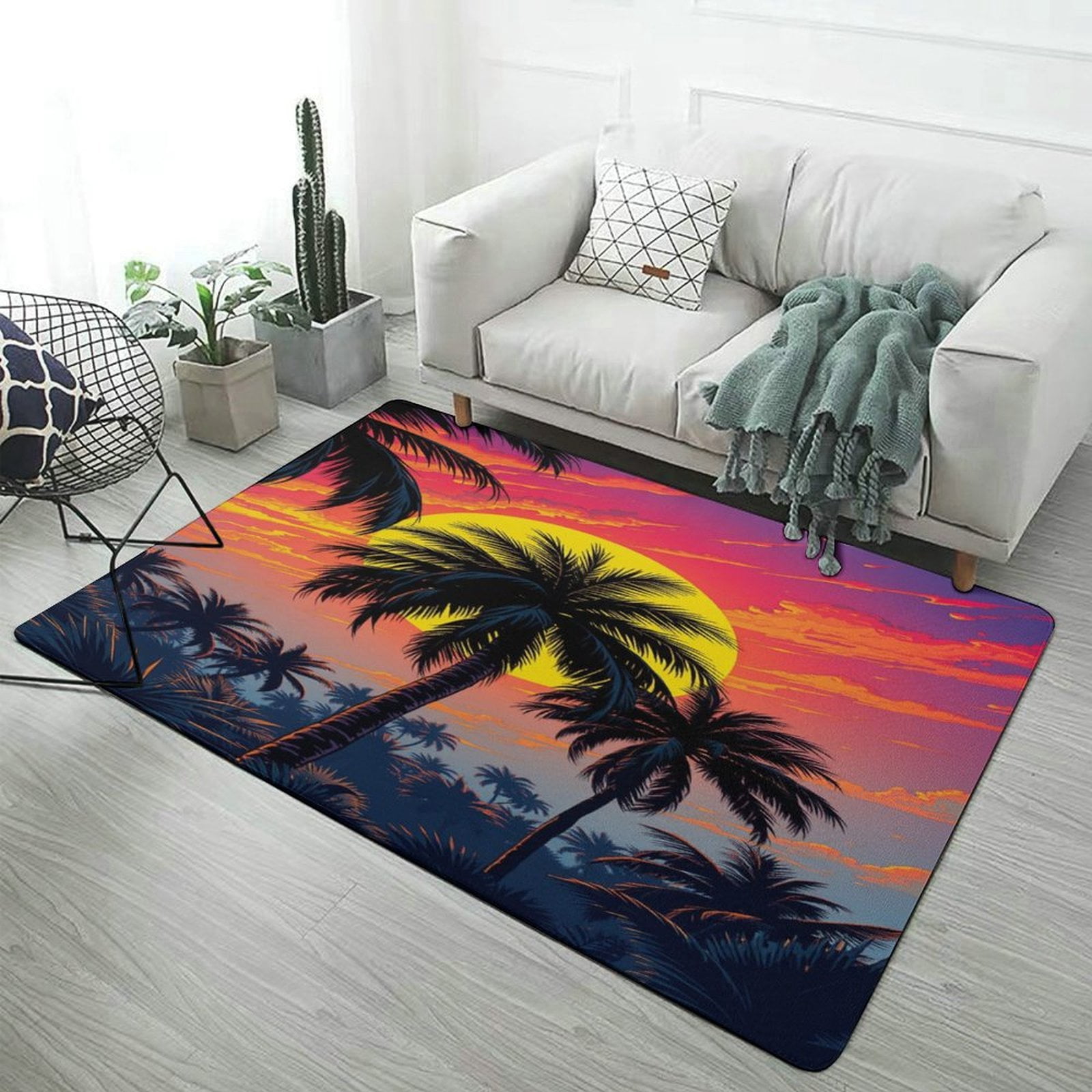 Sunset Palm Carpet Large Size Living Room American Style Rugs Ration ...