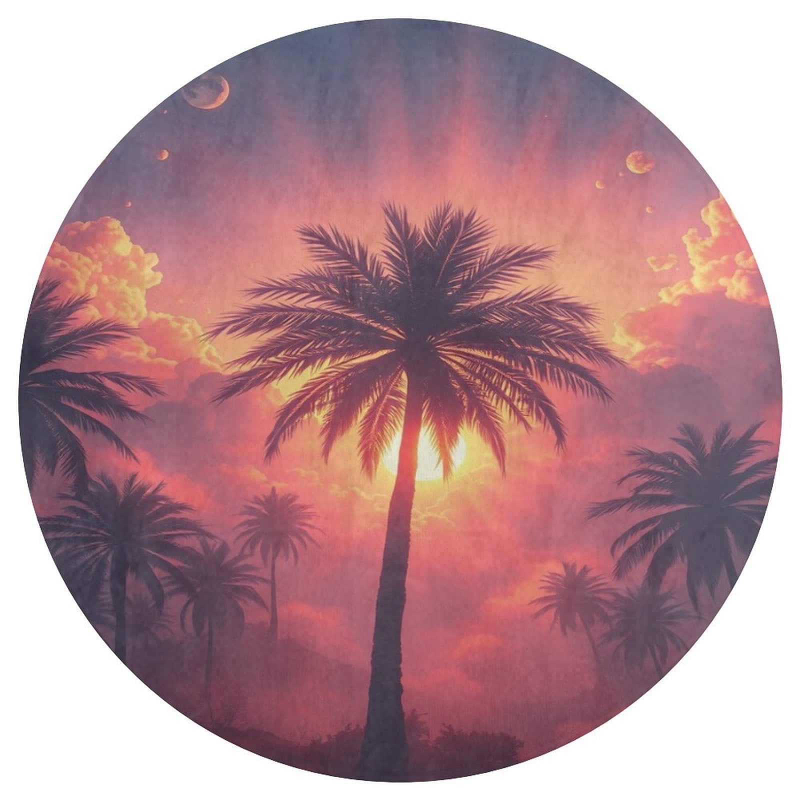 Sunset Palm Round Carpet Living Room Carpet Modern And Stylish Living ...