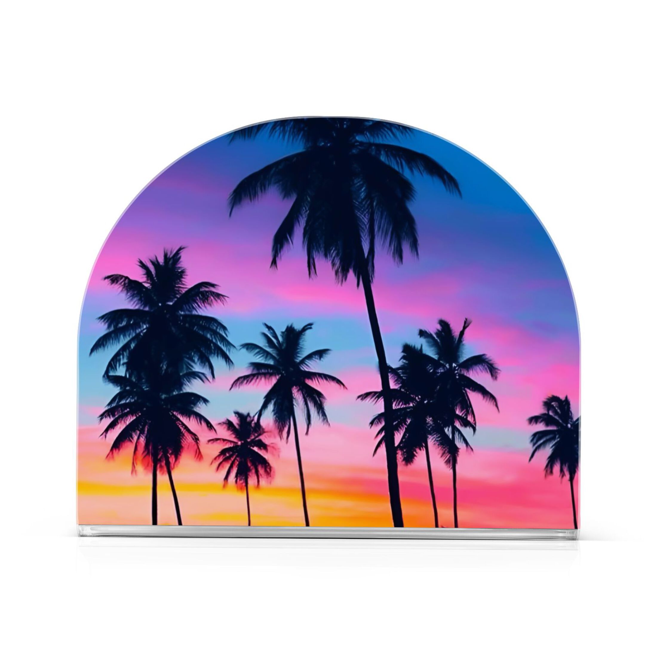Sunset Palm Tree Summer Rianbow Acrylic Napkin Holder Tissue Paper ...