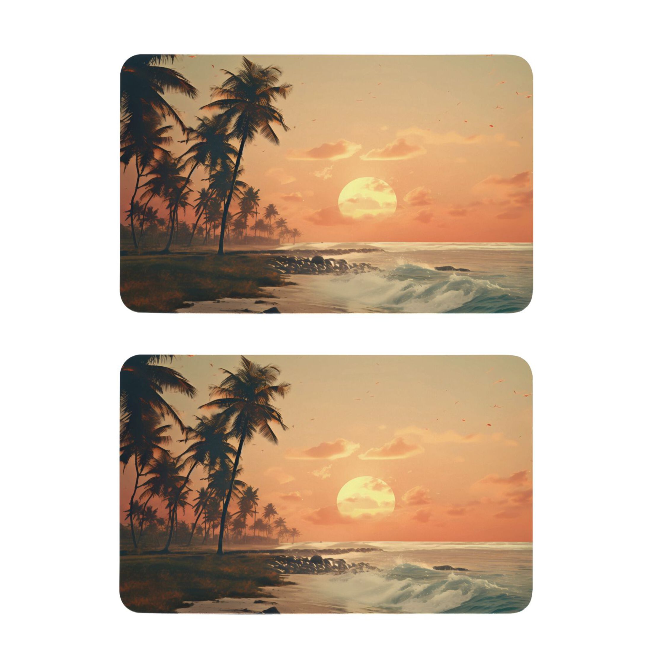 Sunset Palm Trees Beach Fridge Magnets Sticker Refrigerator Magnetic ...