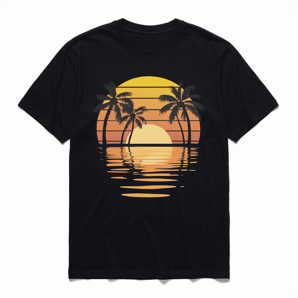Sunset Palm Trees Retro 80s Aesthetic 80s 90s Art Vaporwave T-Shirt ...