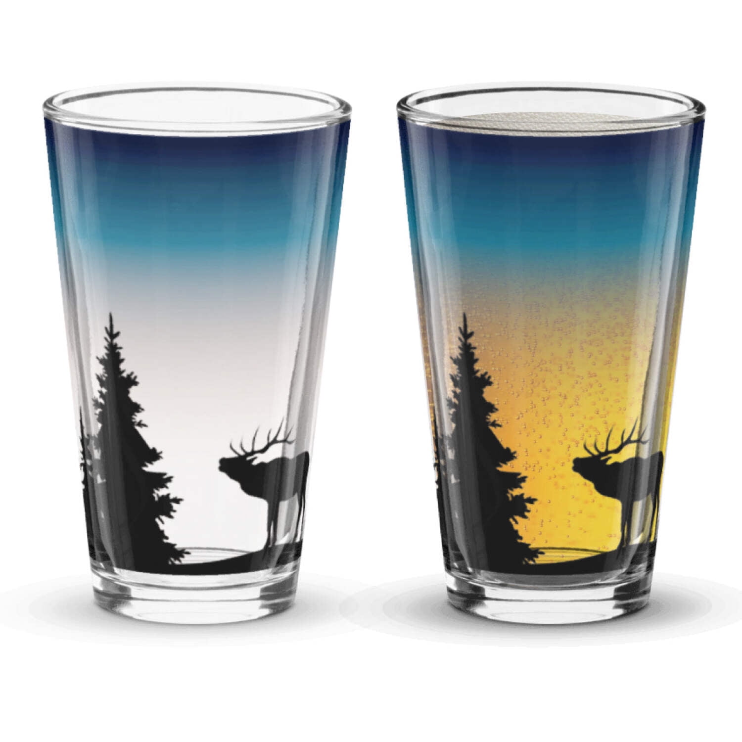Sunset Pint Glass Pour Skyline Beer Glasses - Walmart.com