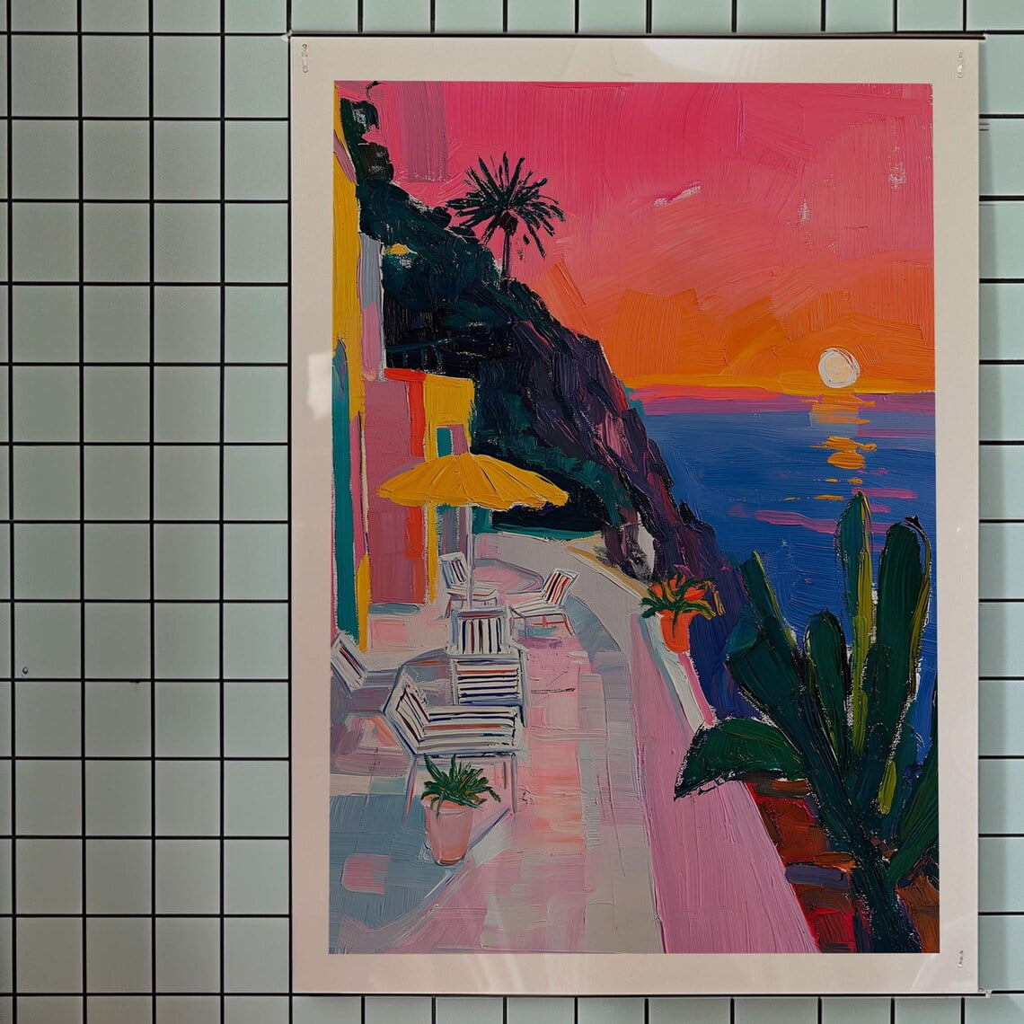 Sunset Poster, Pink Wall Art, Bedroom Wall Decor, Kitsch Aesthetic Art ...