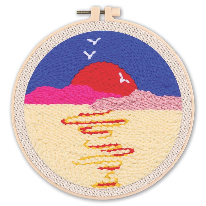 Sunset Punch Needle Kits Adults Beginner, Handcraft DIY Craft Hoop Kit ...