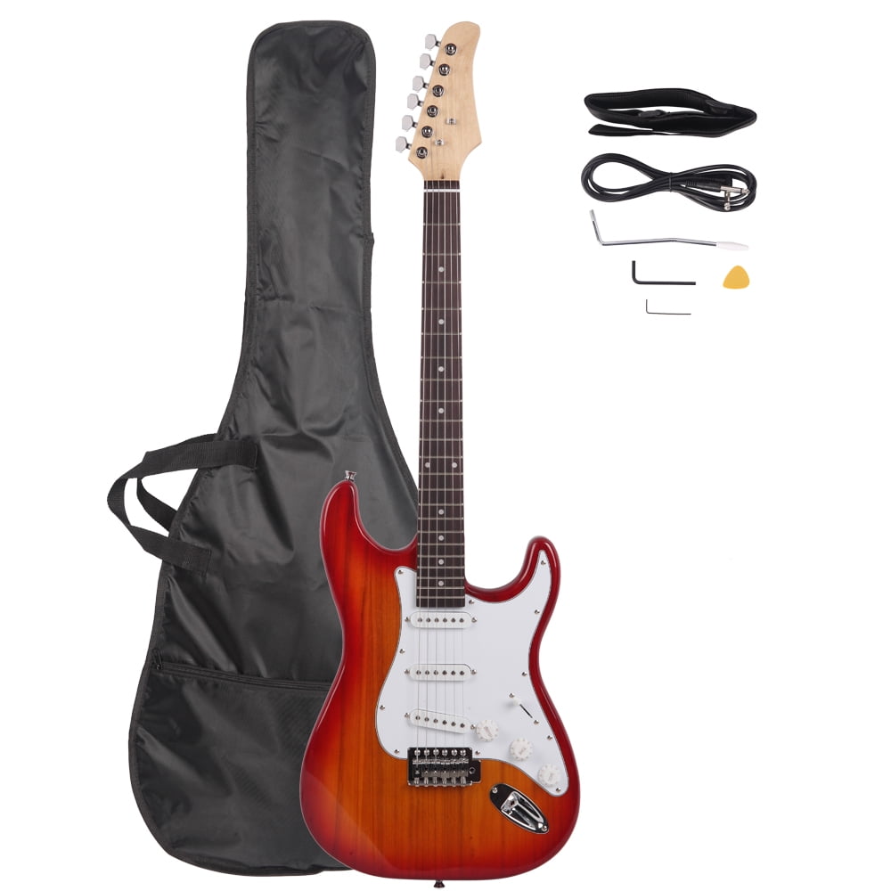 Sunset Red Guitar Rosewood Fingerboard, Basswood Body Cutaway Design ...