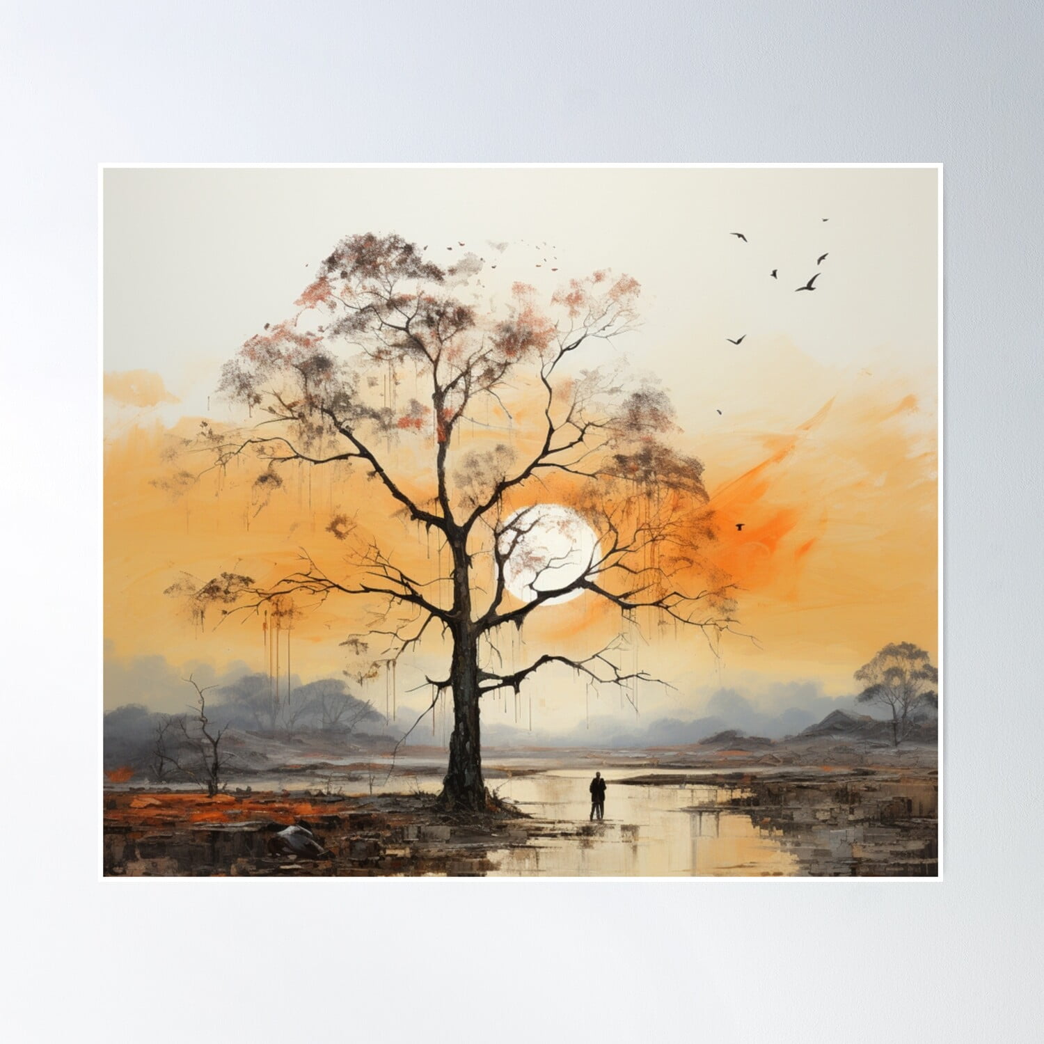Sunset Red Sky Poster Wall Art, Modern Wall Decor, 24x36 UNFRAMED ...
