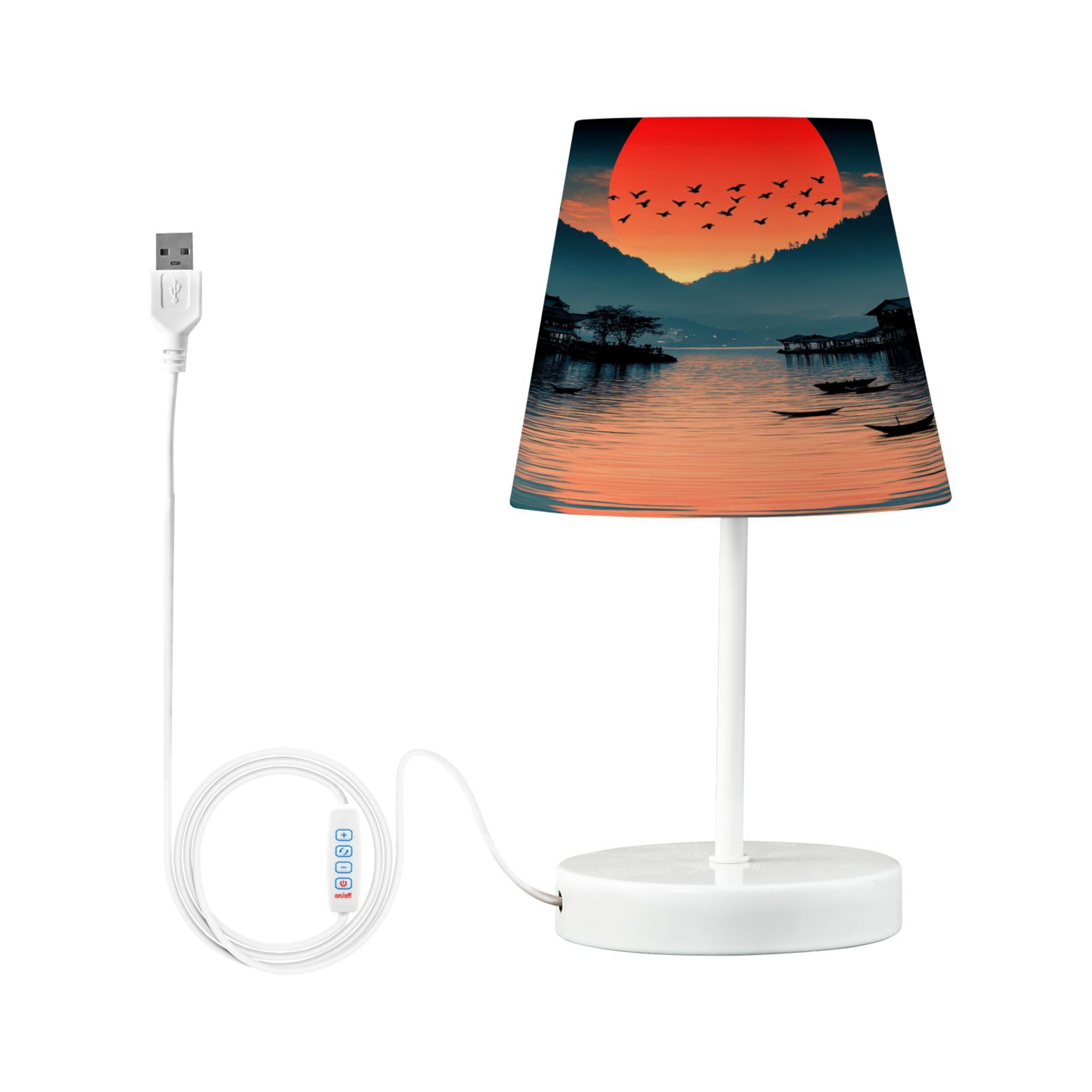 Sunset Reflect on River Desk Lamp LED Table Nightstand Lamps with 3 ...