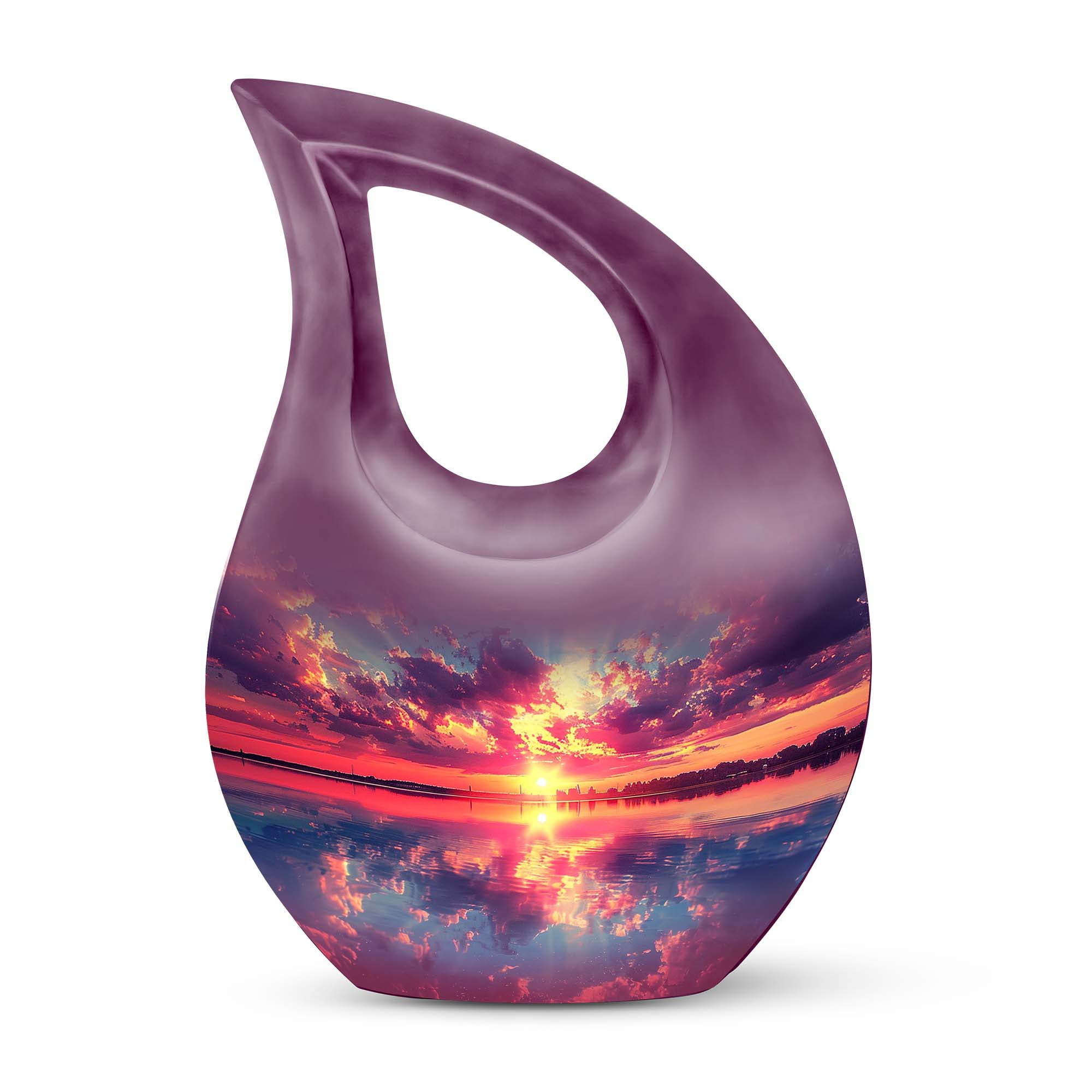 Sunset Reflection Over Water Urn - Decorative Urns For Ashes Adult ...