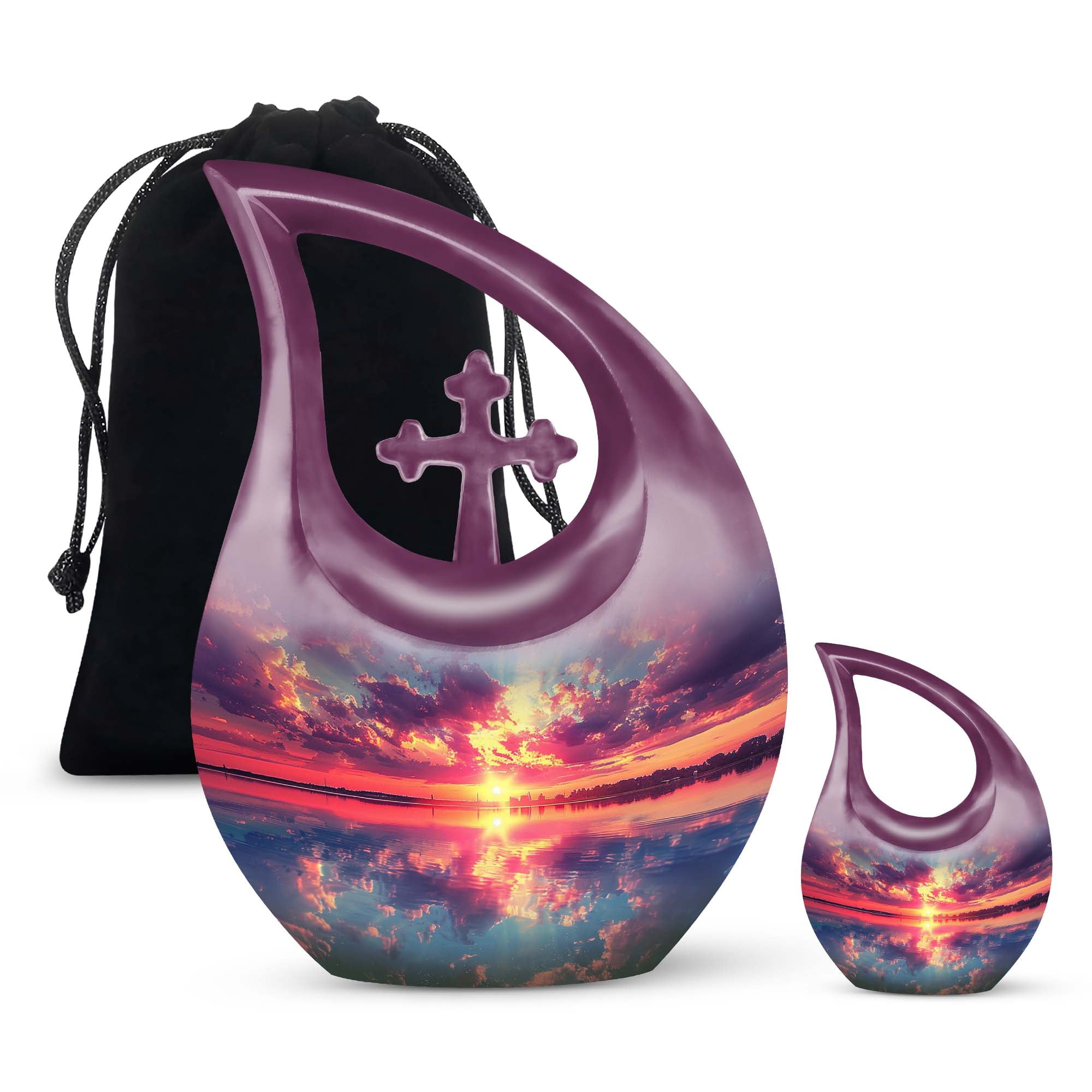 Sunset Reflection Over Water Urn - Large Urn For Human Ashes - Urn For ...