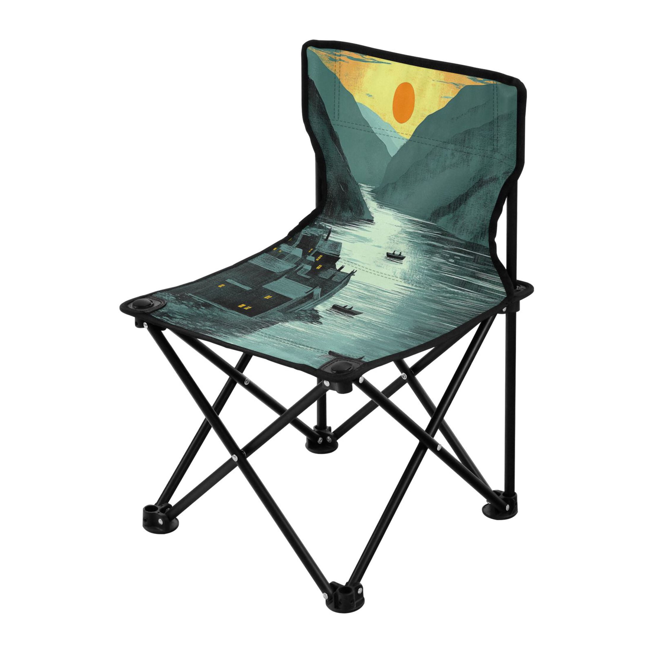 Sunset Riverside Town Kids Camping Chairs Folding Chair for Children 14 ...